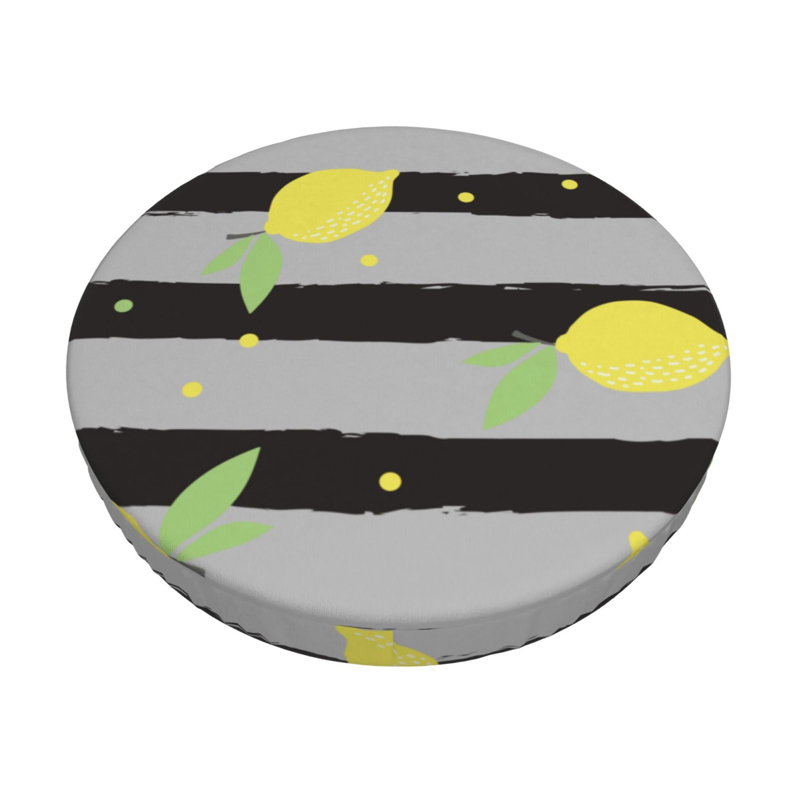 Coaee Lemon Round Bar Stool Seat Covers Washable Stool Cushion Covers ...