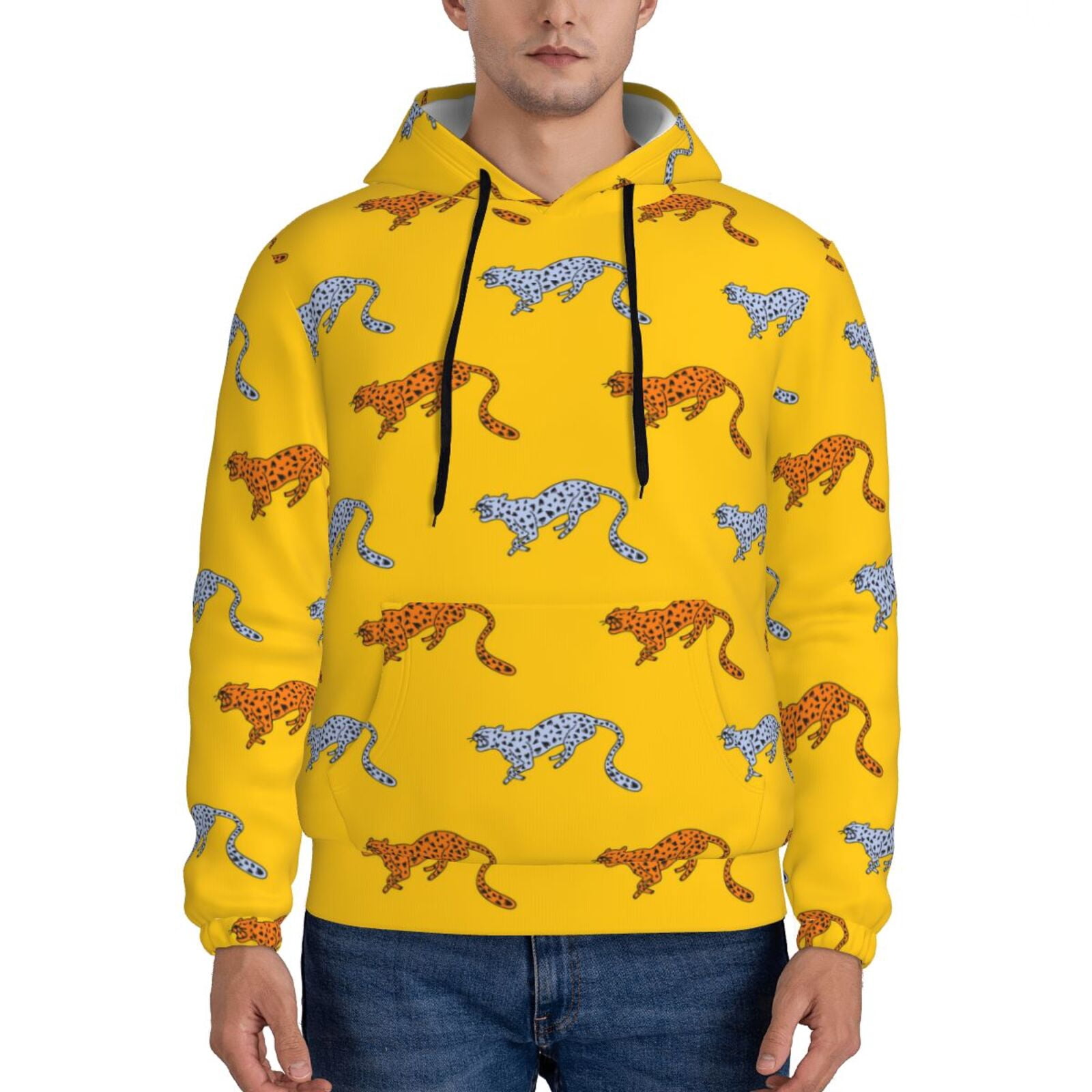 Coaee Leopard Print for Adult Hoodie Pullover Sweatshirt for Men Hooded ...