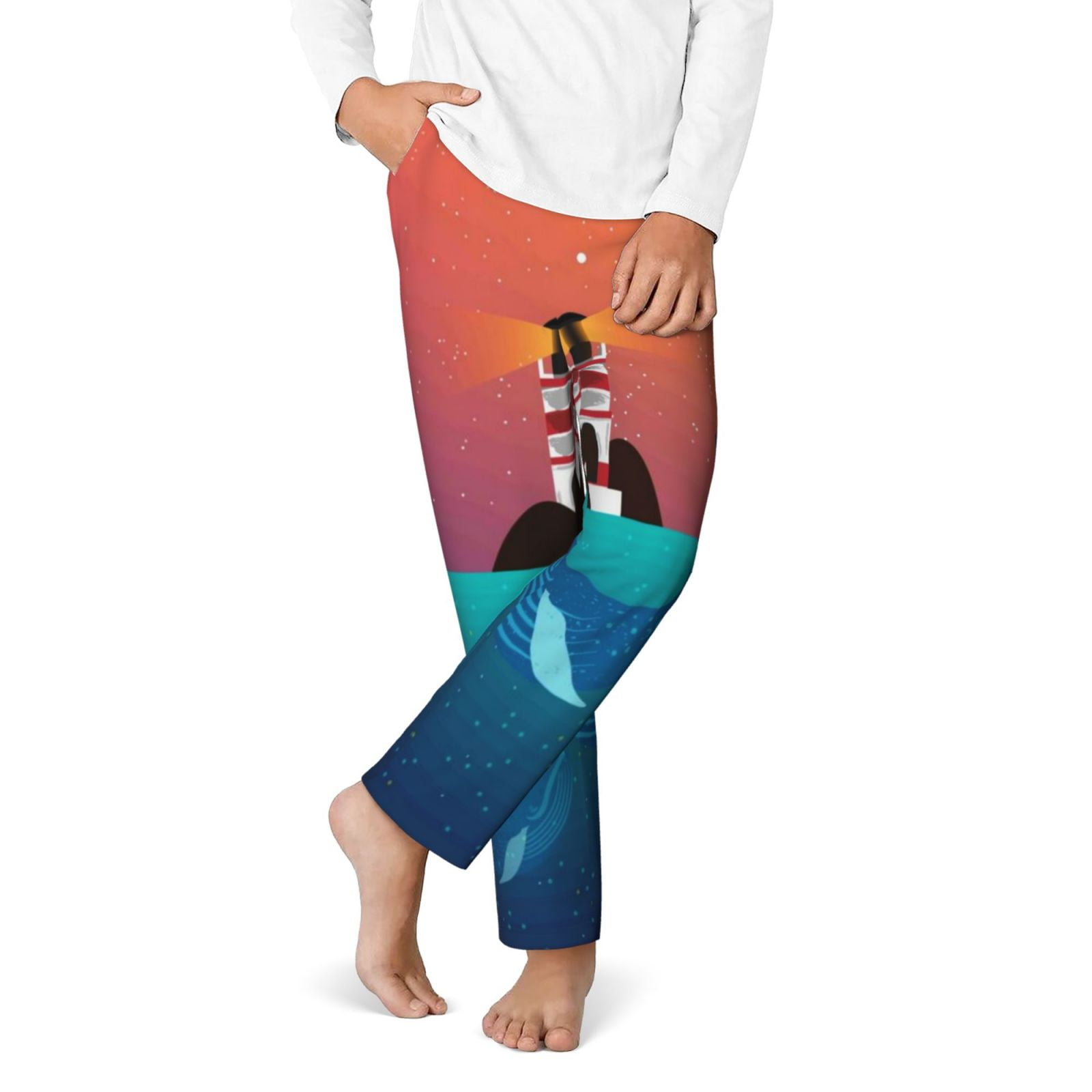 Coaee Lighthouse and Whale for Teen lounge pants Comfortable Lounge ...