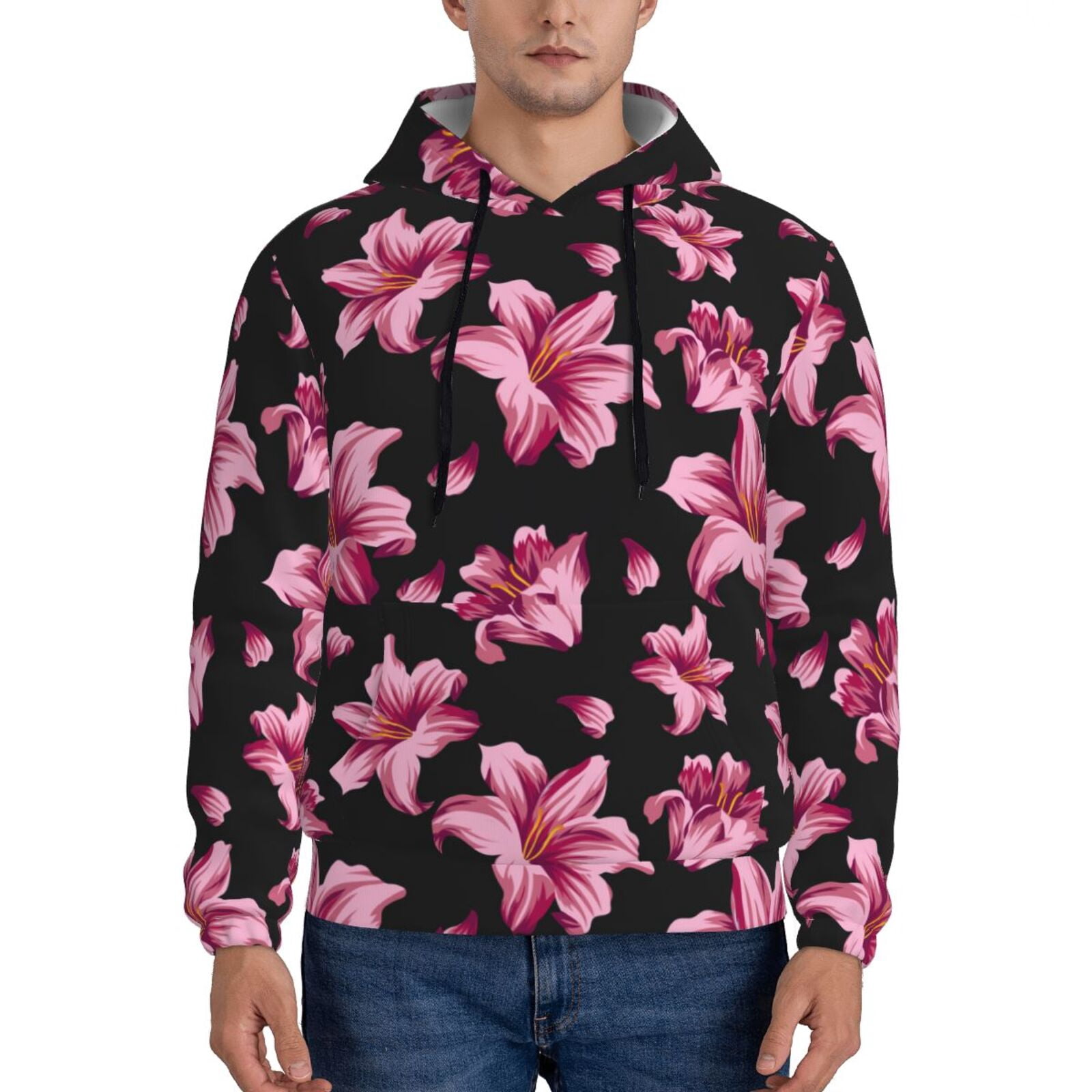 Coaee Lilies Flowers for Adult Hoodie Pullover Sweatshirt for Men ...