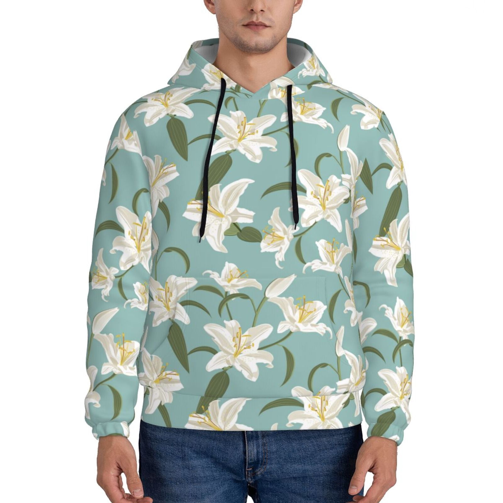 Coaee Lilies Flowers for Adult Hoodie Pullover Sweatshirt for Men ...