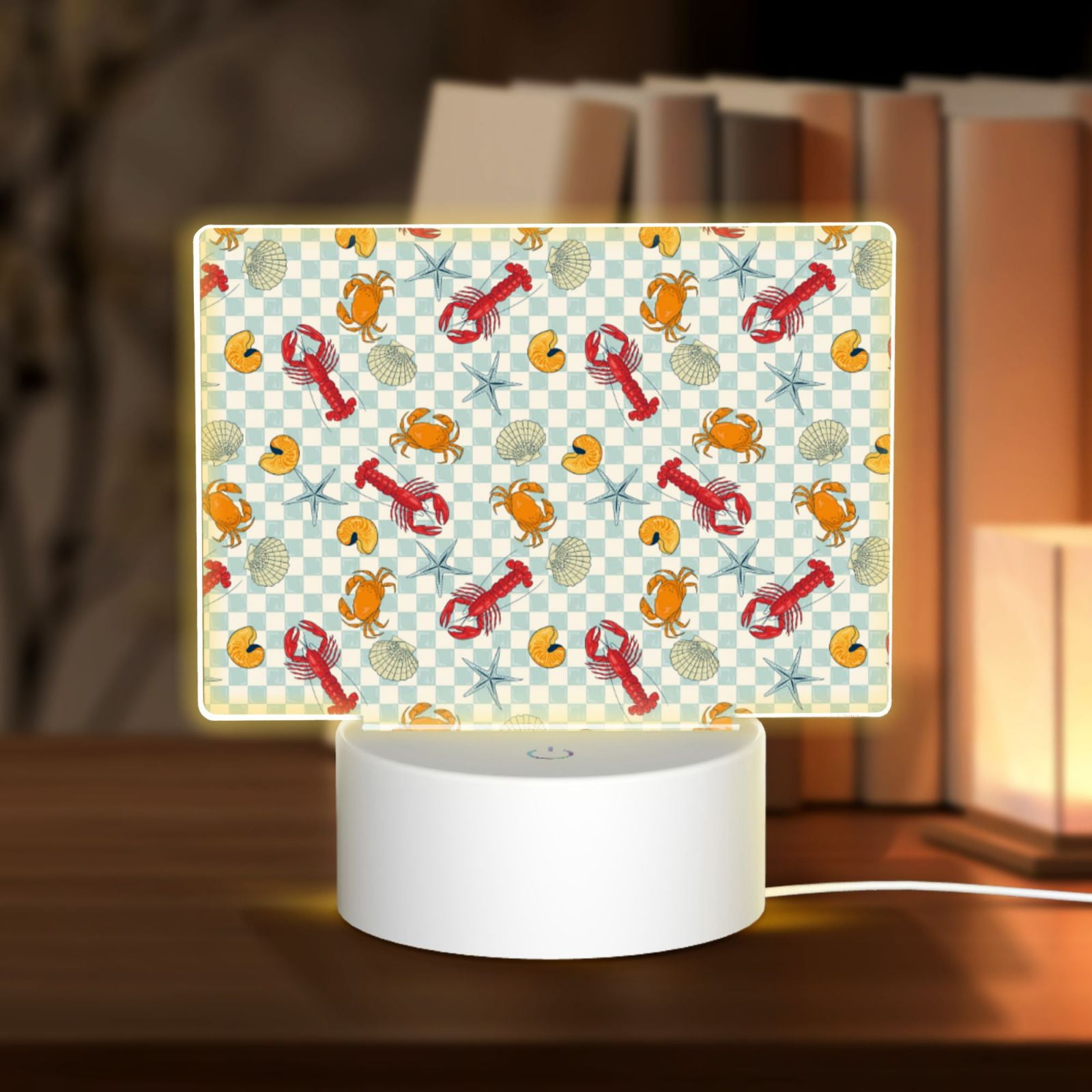 Coaee Lobster Sea Shell for Rectangular Acrylic LED Desk Lamp 3 Color ...