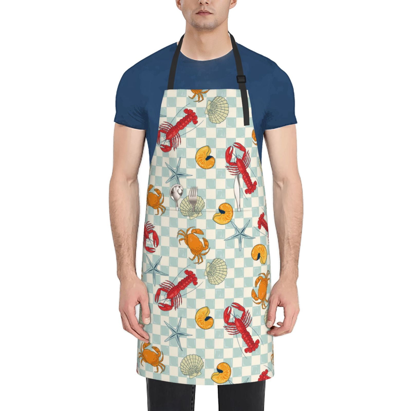 Coaee Lobster Sea Shell for Waterproof Apron for Unisex Adult with ...