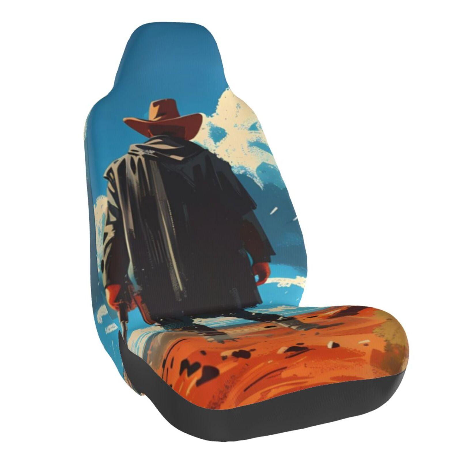 Coaee Lone Cowboy Desert Scene for Front Car Seat Covers Automotive ...