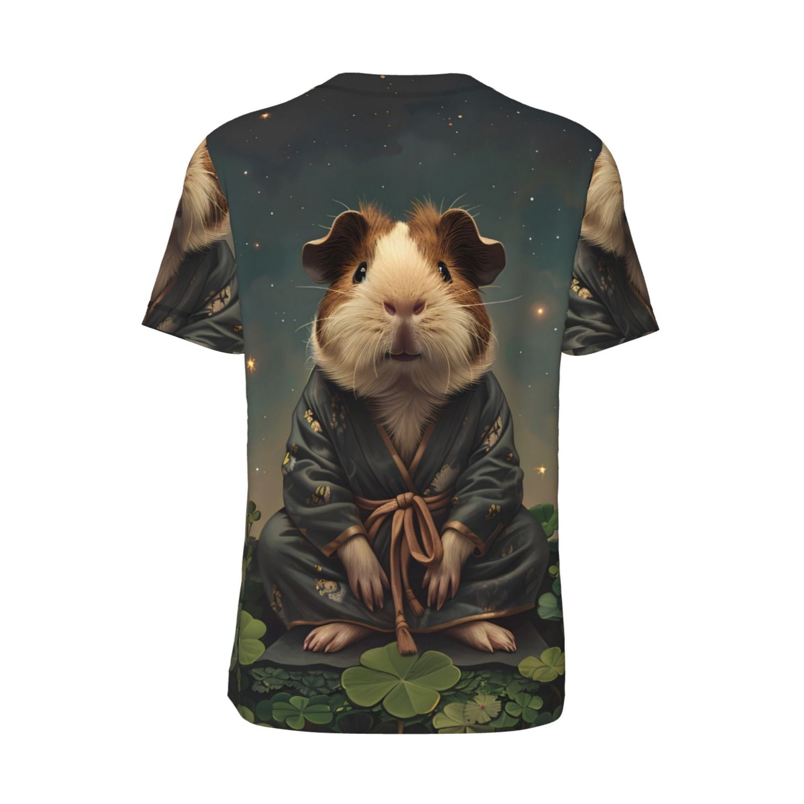 Coaee Lotus Leaf Starry Sky Guinea Pig for Men's Baseball T-shirt ...