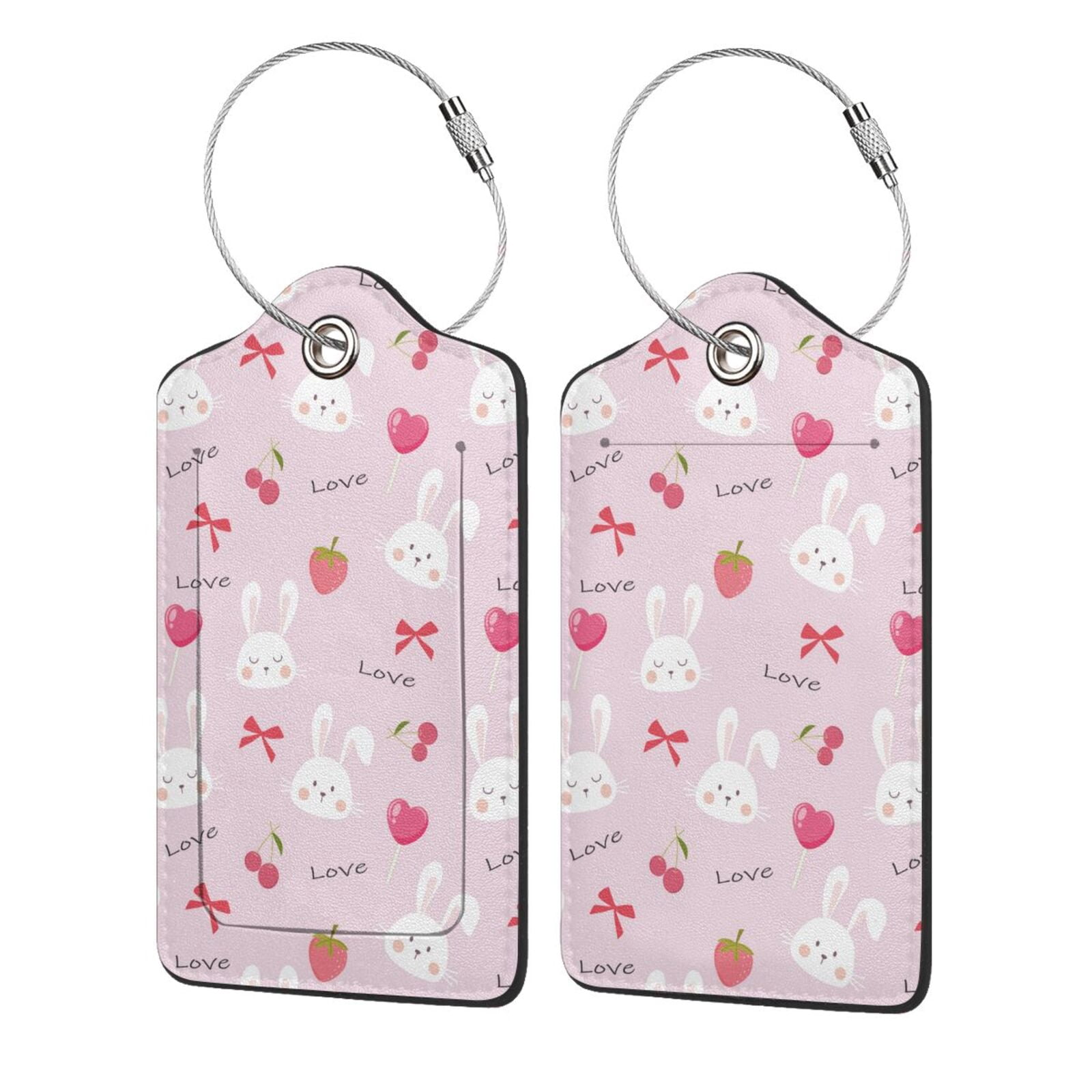 Coaee Love Rabbit Untethered Leather Luggage Tags for Suitcases Luggage ...