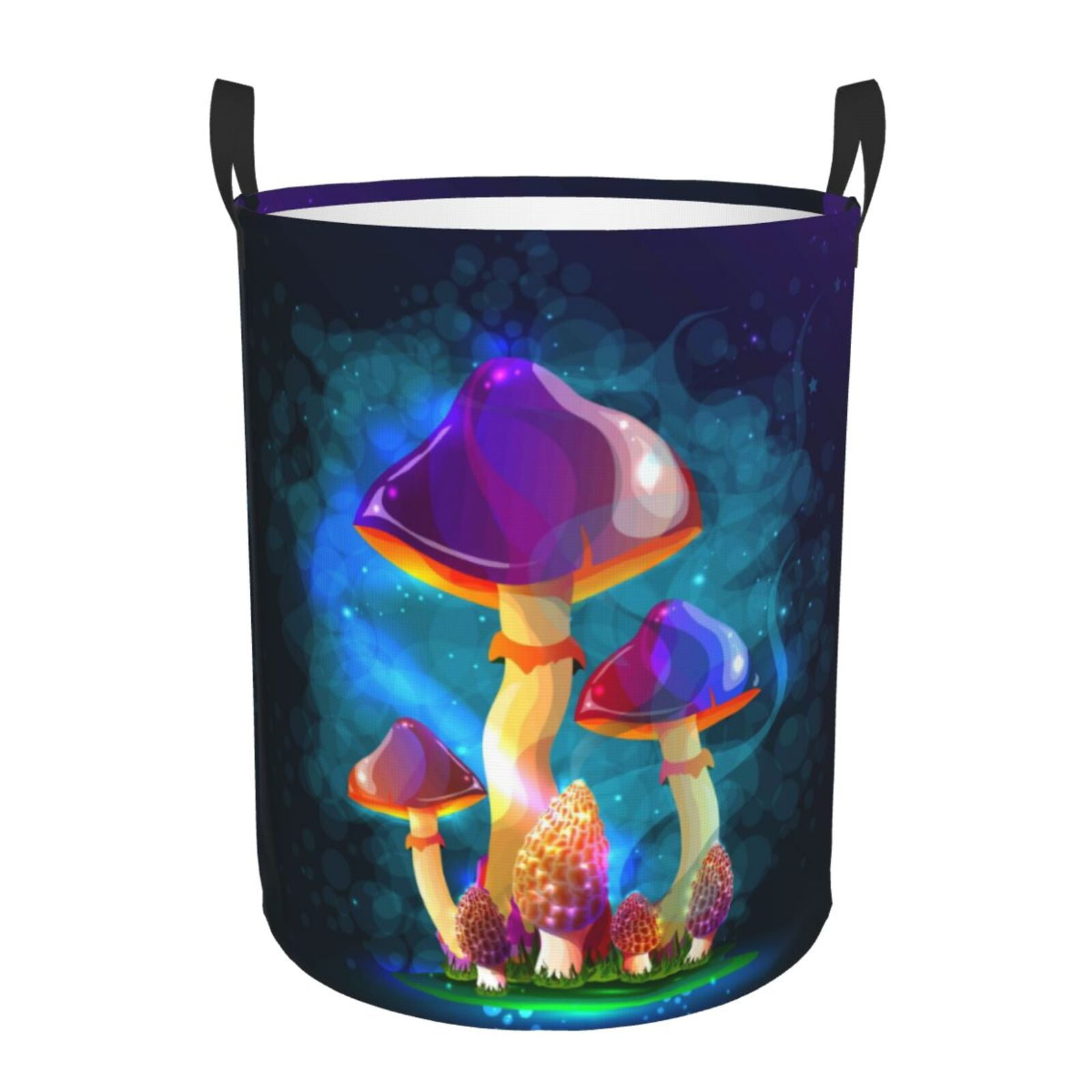 Coaee Magic Mushrooms ,Fireflies Laundry Basket with Handle, Waterproof ...
