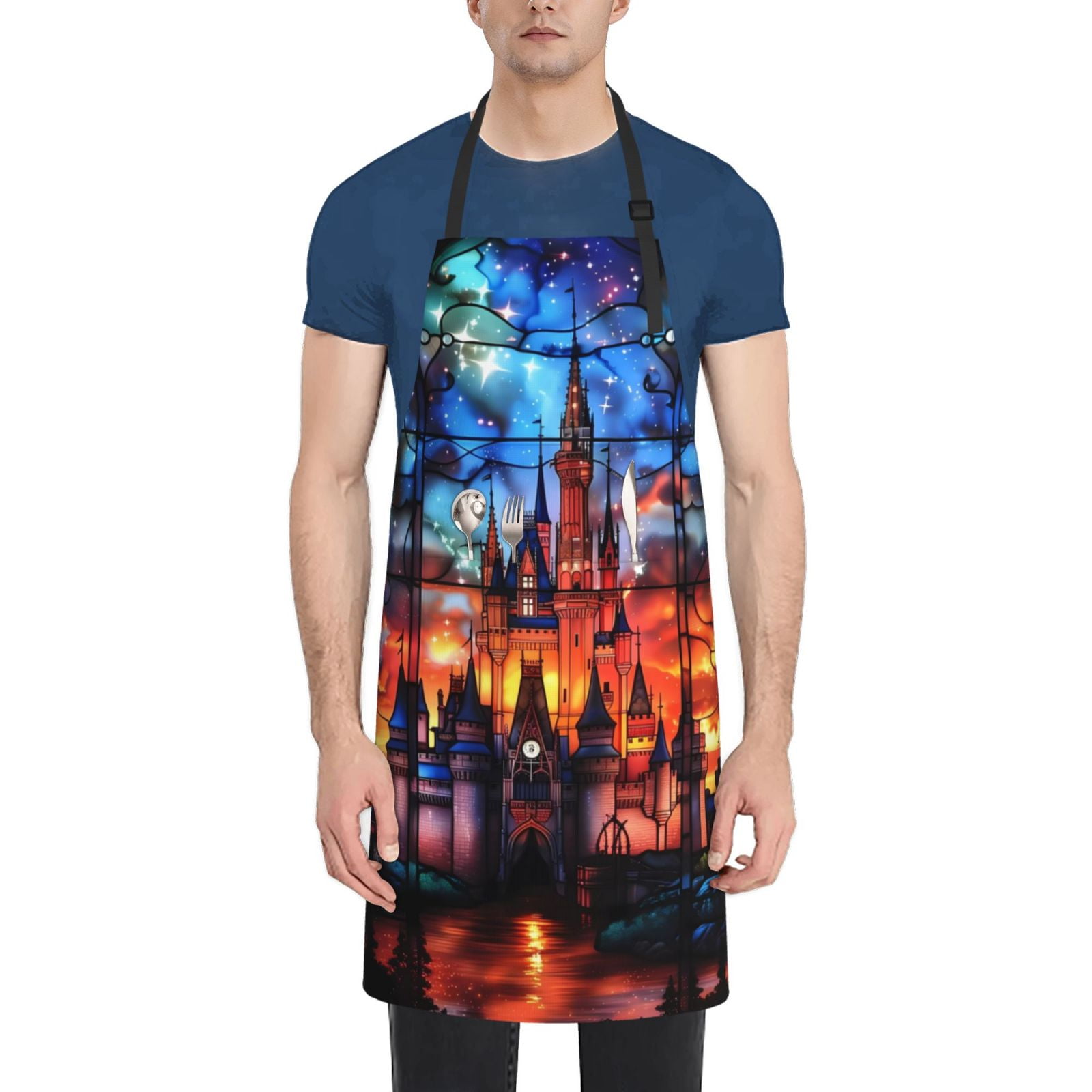 Coaee Magical Stained Glass Castle for Waterproof Apron for Unisex ...