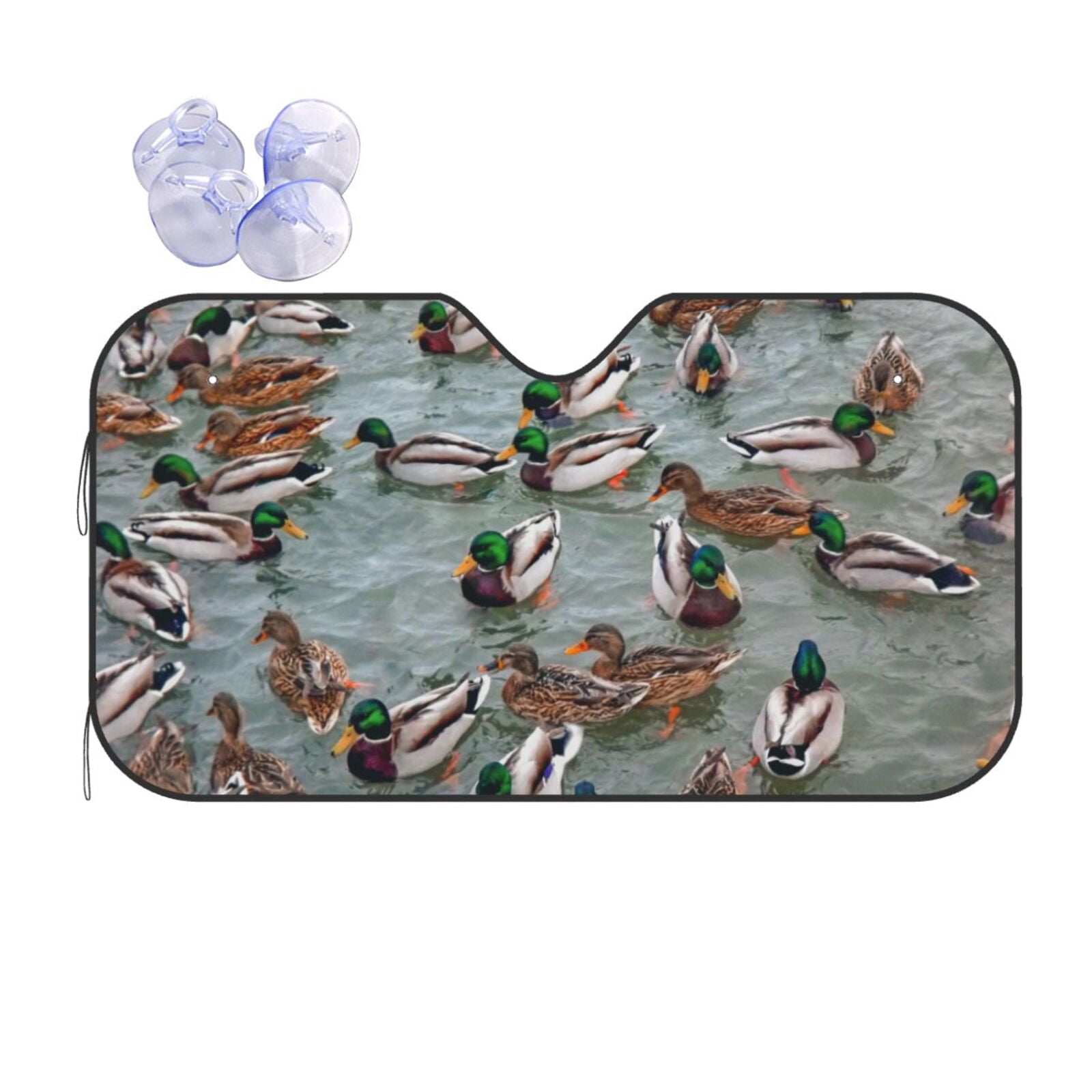 Coaee Mallard Ducks Swimming Print Car Sunshade Windshield Sun Shade ...