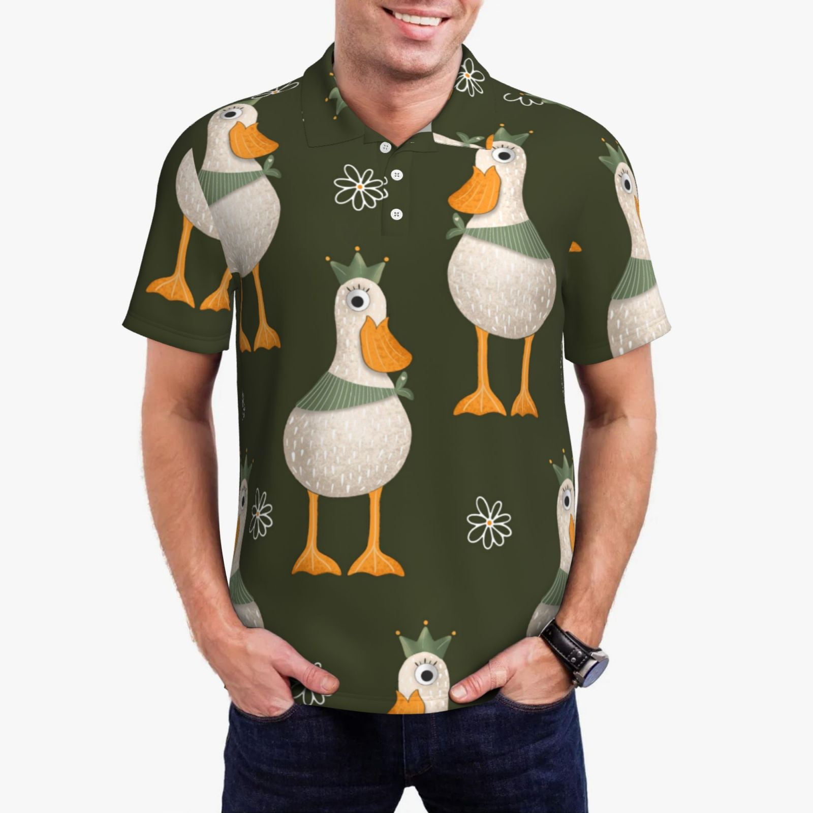 Coaee Mallard Ducks Wild Birds for Men's Polo Shirts Mens Polo Shirts ...