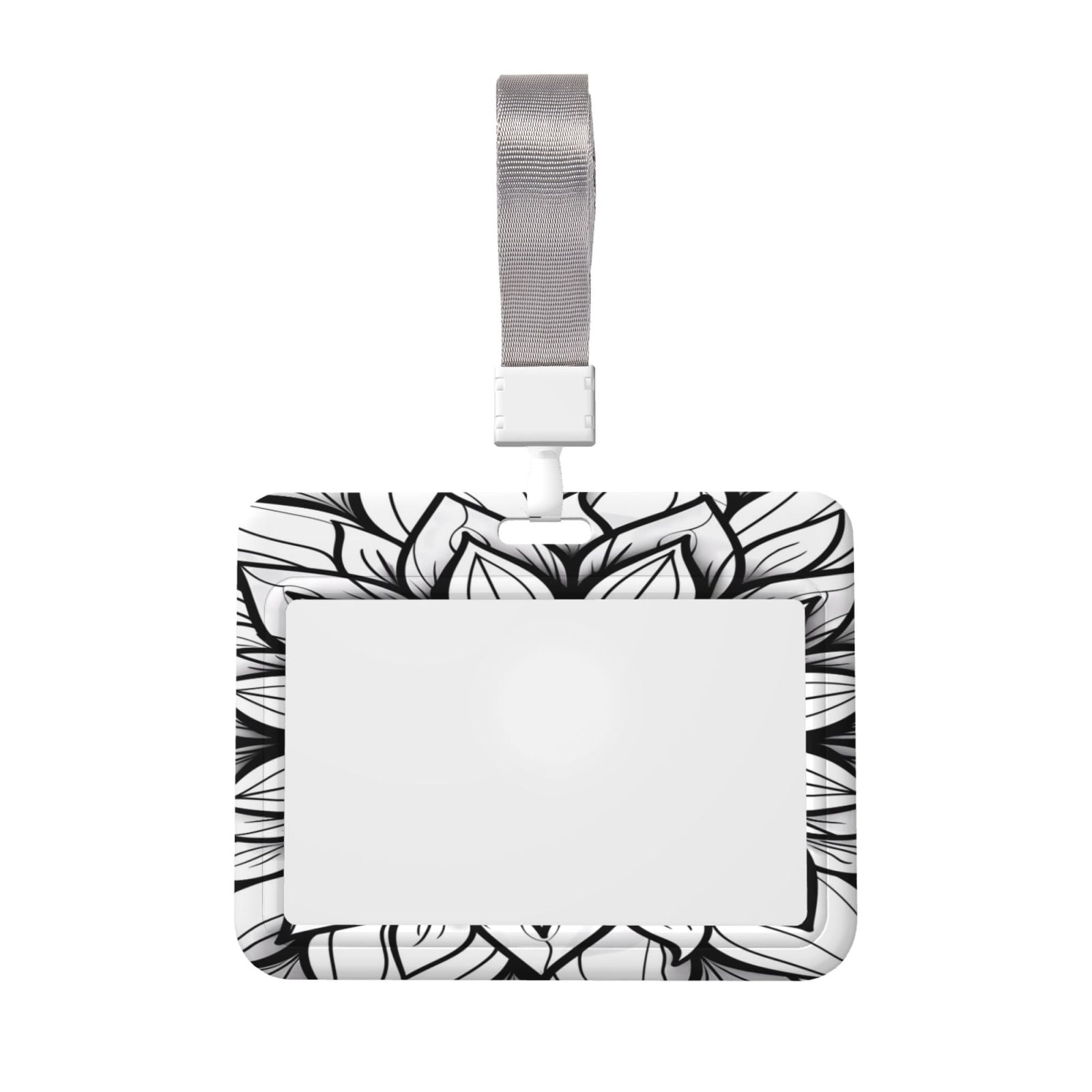 Coaee Mandala Floral Line Art for Card Badge Holder Soft Waterproof ...