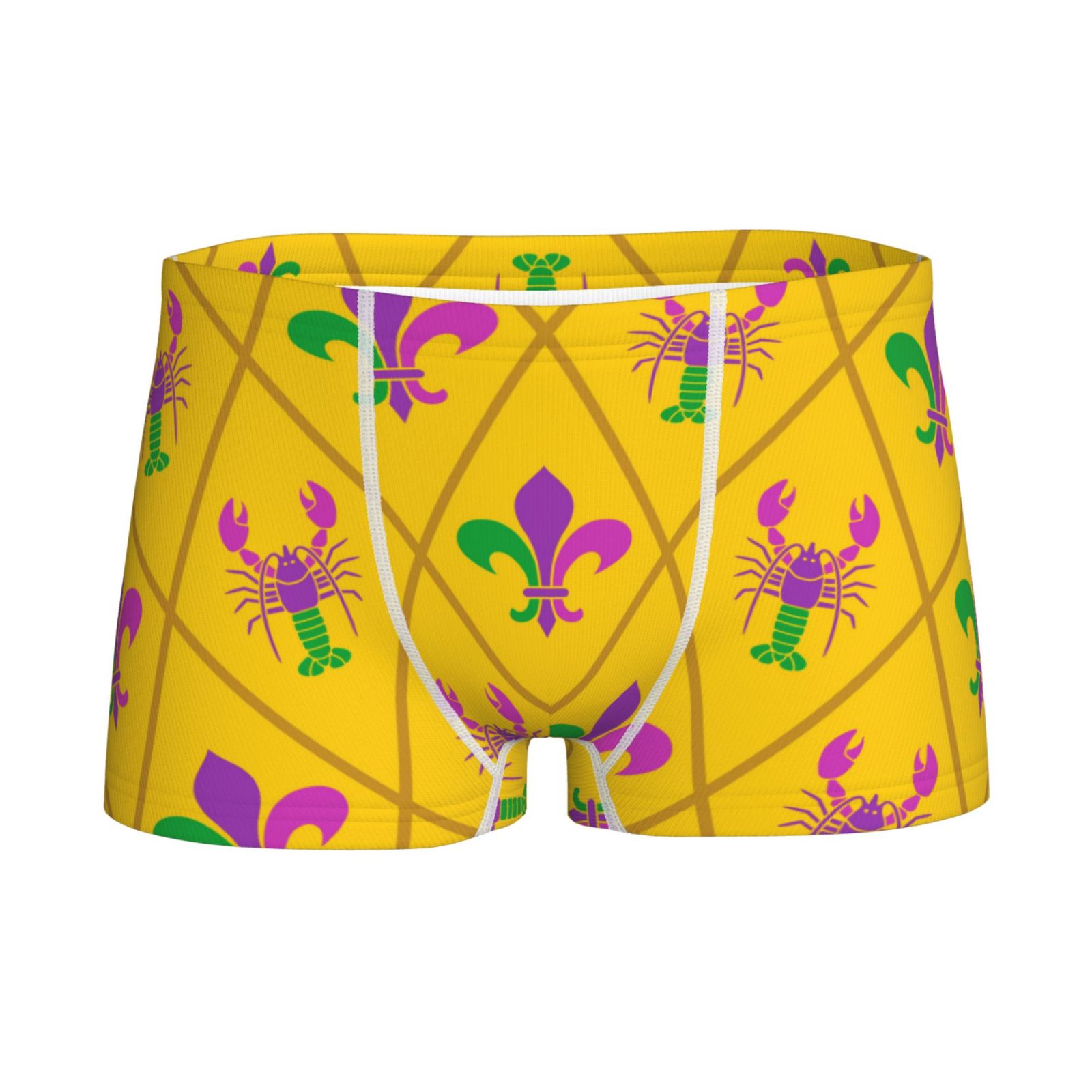 Coaee Mardi Gras Crayfish and Fleur de lis Boy's Cotton Boxer Briefs ...