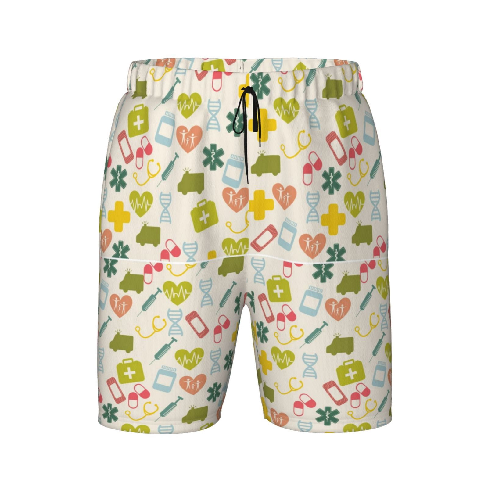 Coaee Medical Icons for Boys Swim Trunks Compression Liner Swim Shorts ...