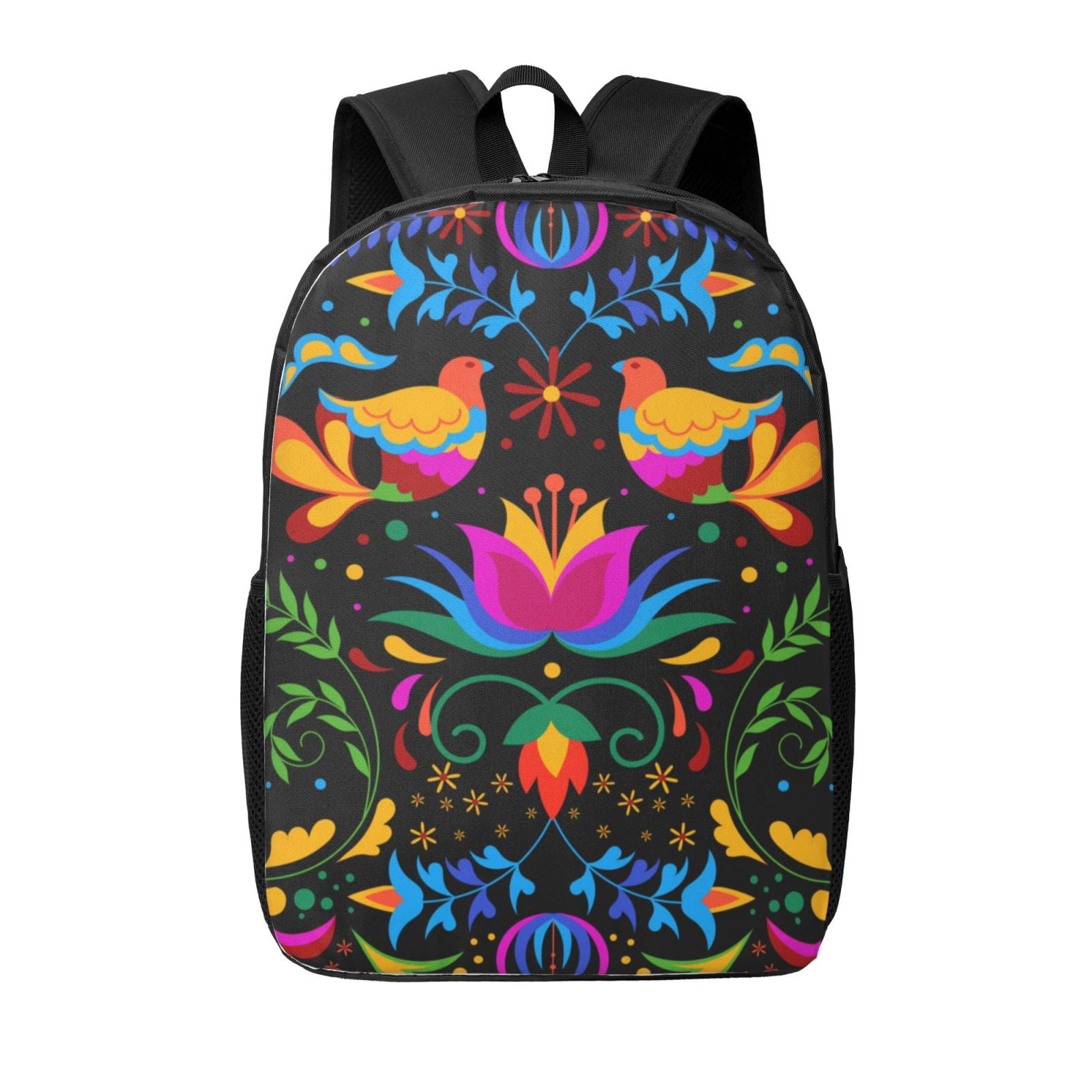 Coaee Mexican Flower Traditional1 for 17-Inch Student Backpack,Spacious ...