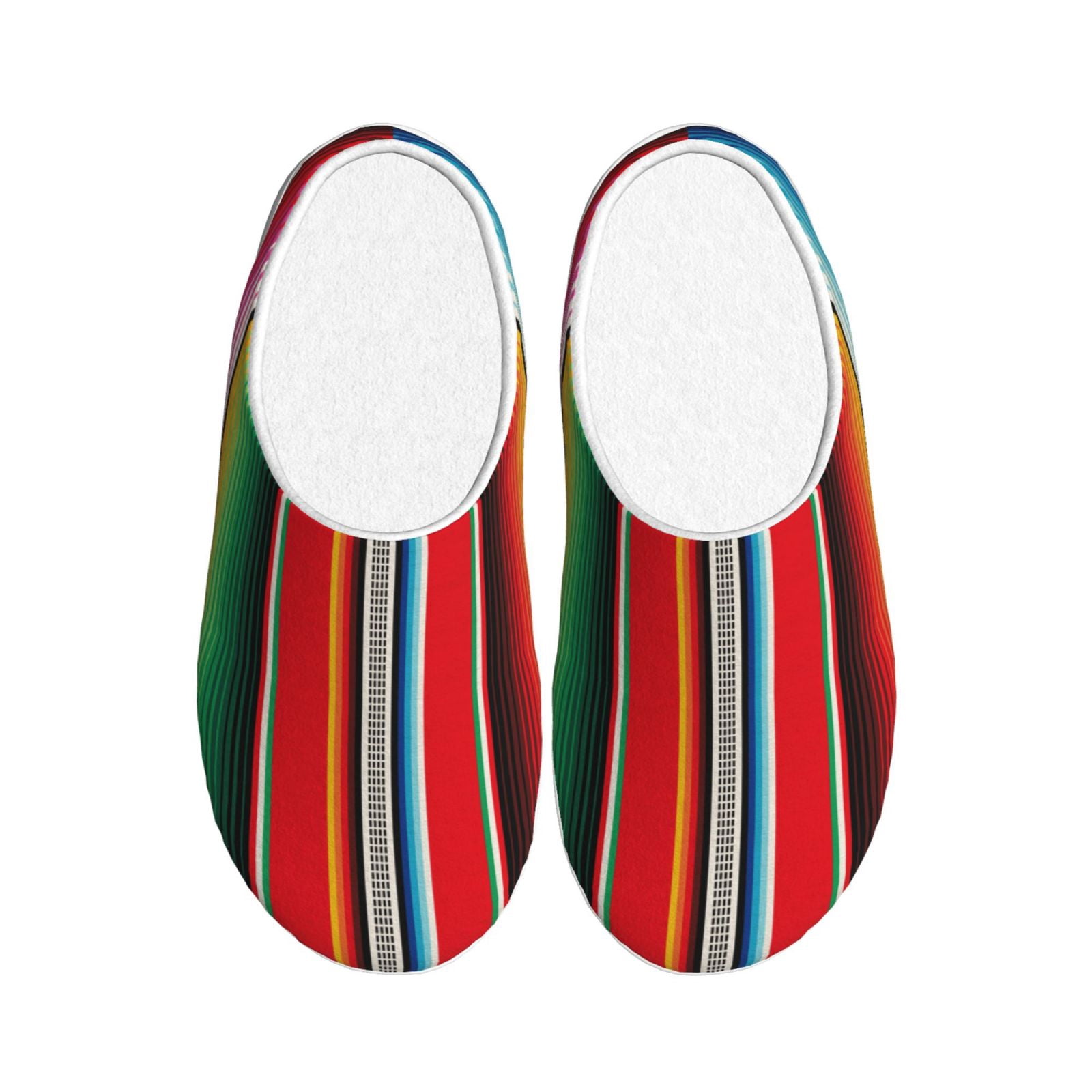 Coaee Mexican Serape Blanket Stripes for Mens Slippers Indoor Slip On ...