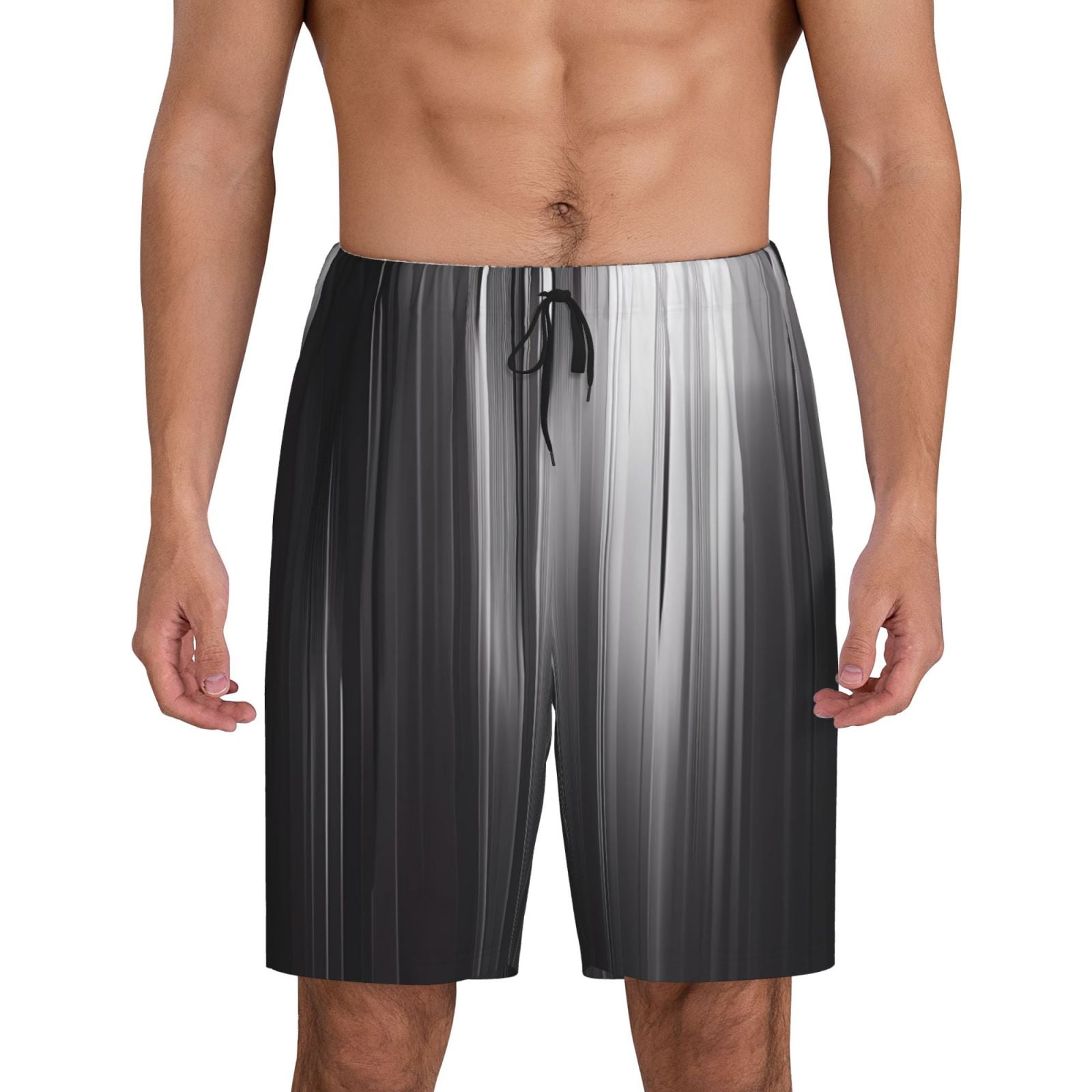 Coaee Monochrome Abstract Lines for Men's Pajama Pants, Sleep Pajama ...