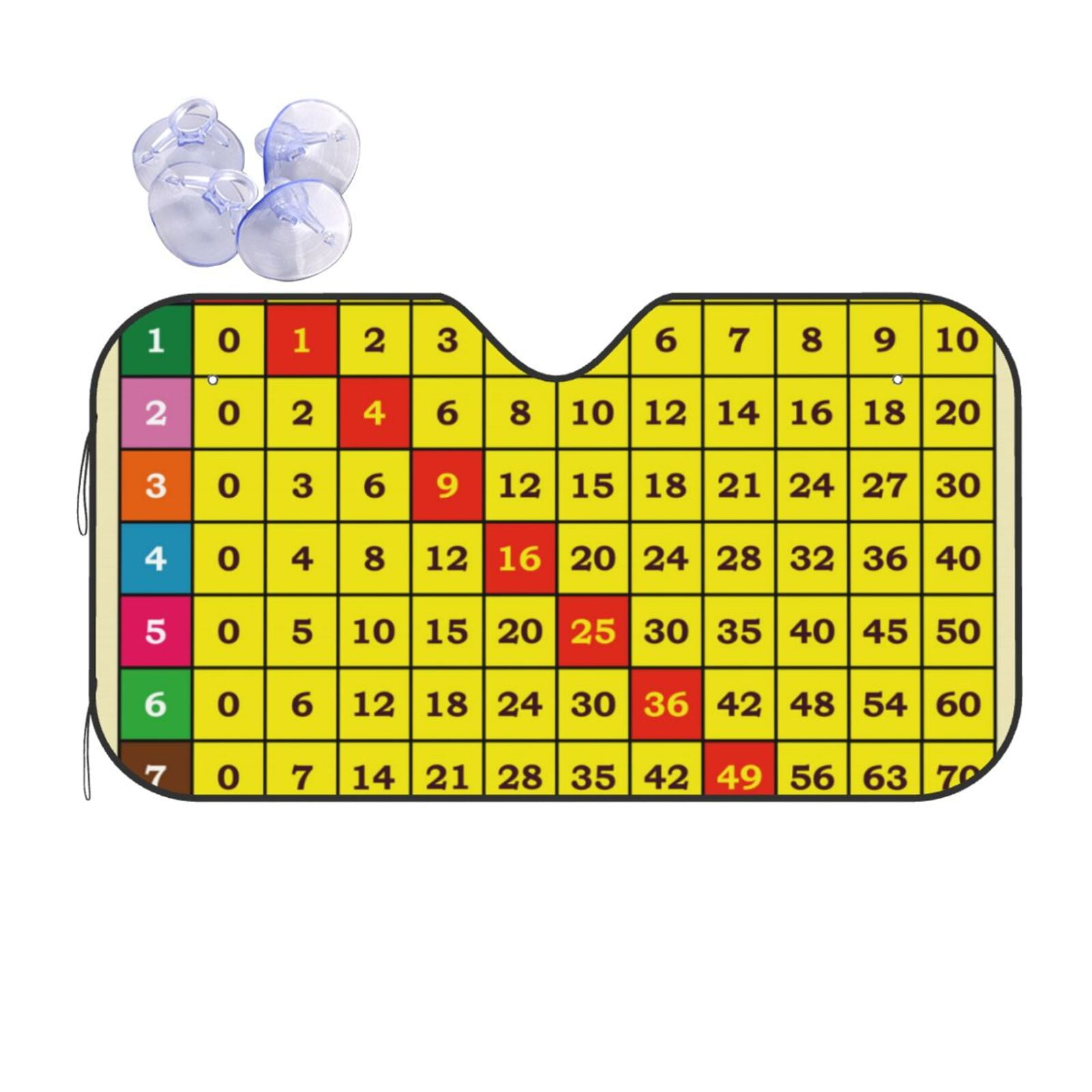 Coaee Multiplication Table2 Print Car Sunshade Windshield Sun Shade ...