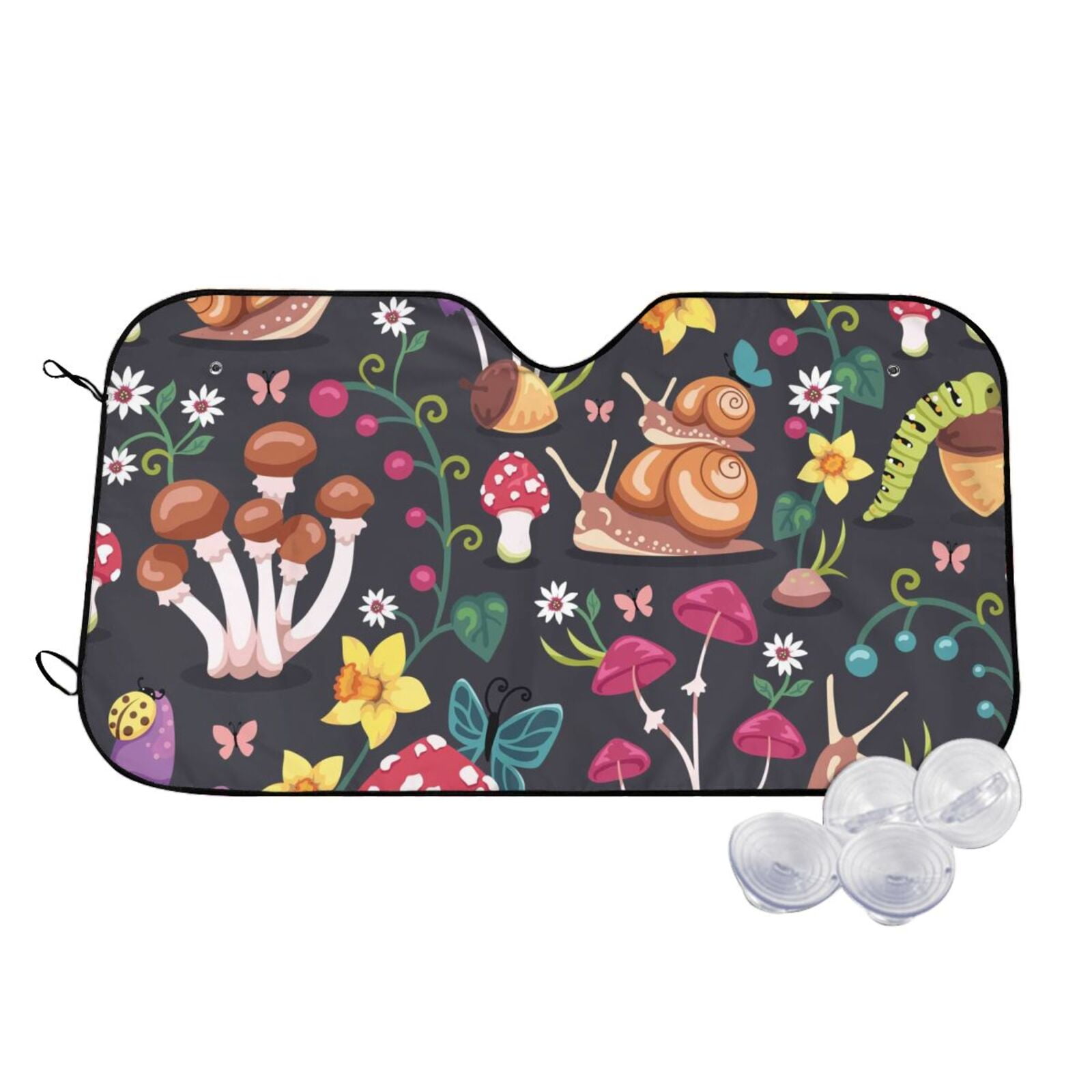 Coaee Mushrooms Snails Butterflies Car Windshield Sunshade,Uv Rays Sun ...