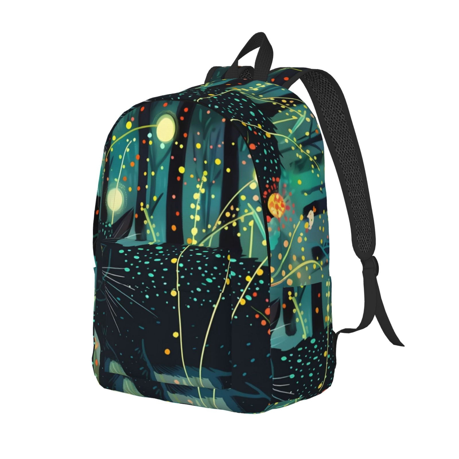 Coaee Mystical Black Cat Fireflies for Canvas Backpack for Hiking ...