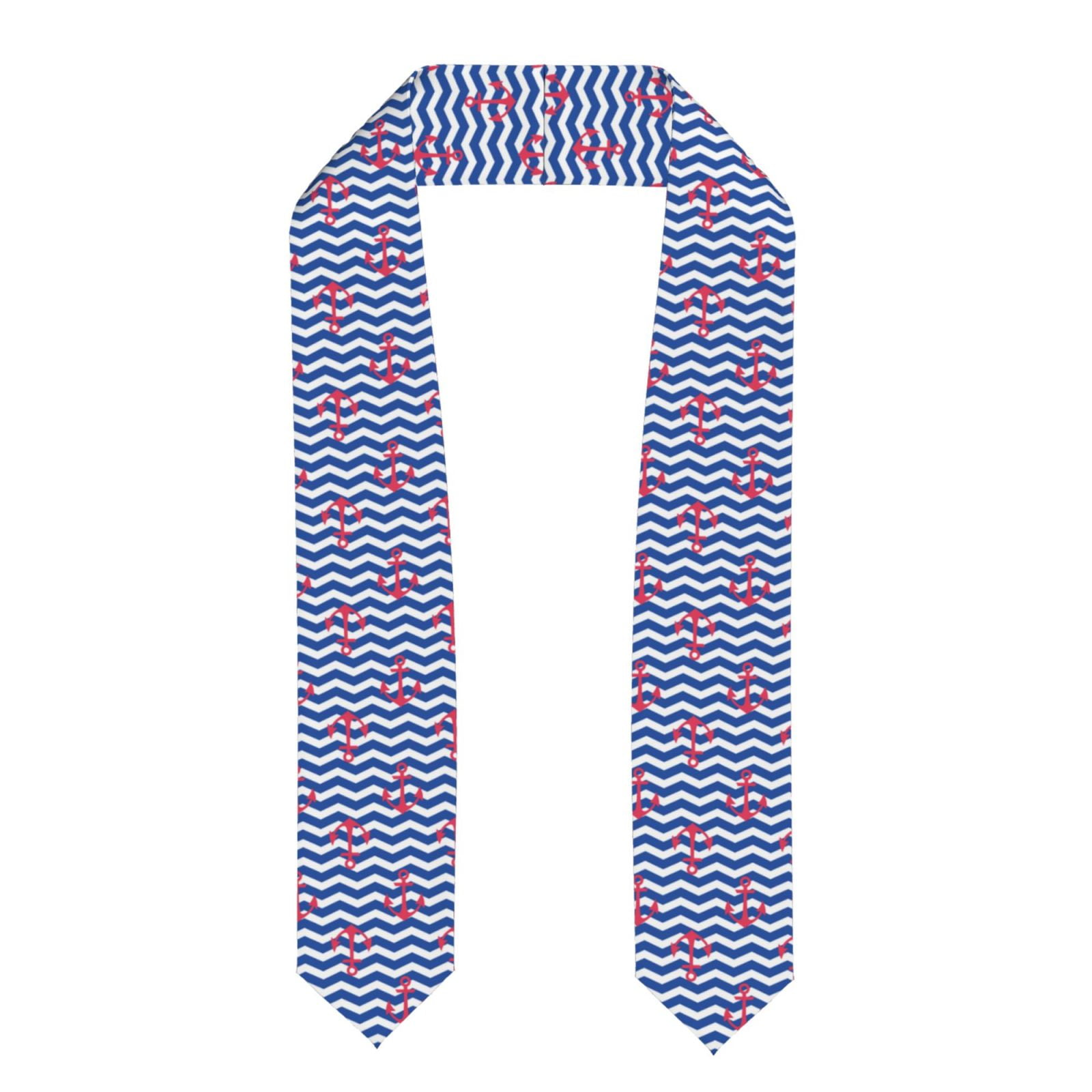 Coaee Nautical Anchors Graduation Stole, Unisex, 72" Long Graduation ...