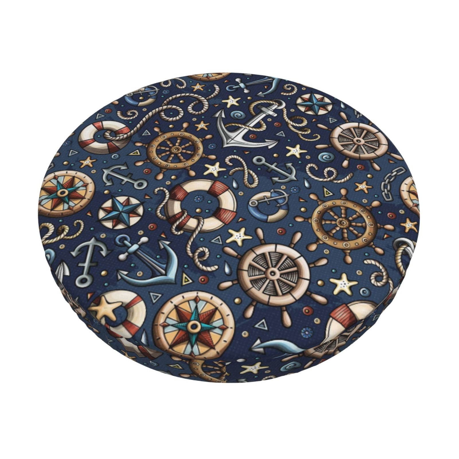 Coaee Nautical Round Bar Stool Seat Covers Washable Stool Cushion ...