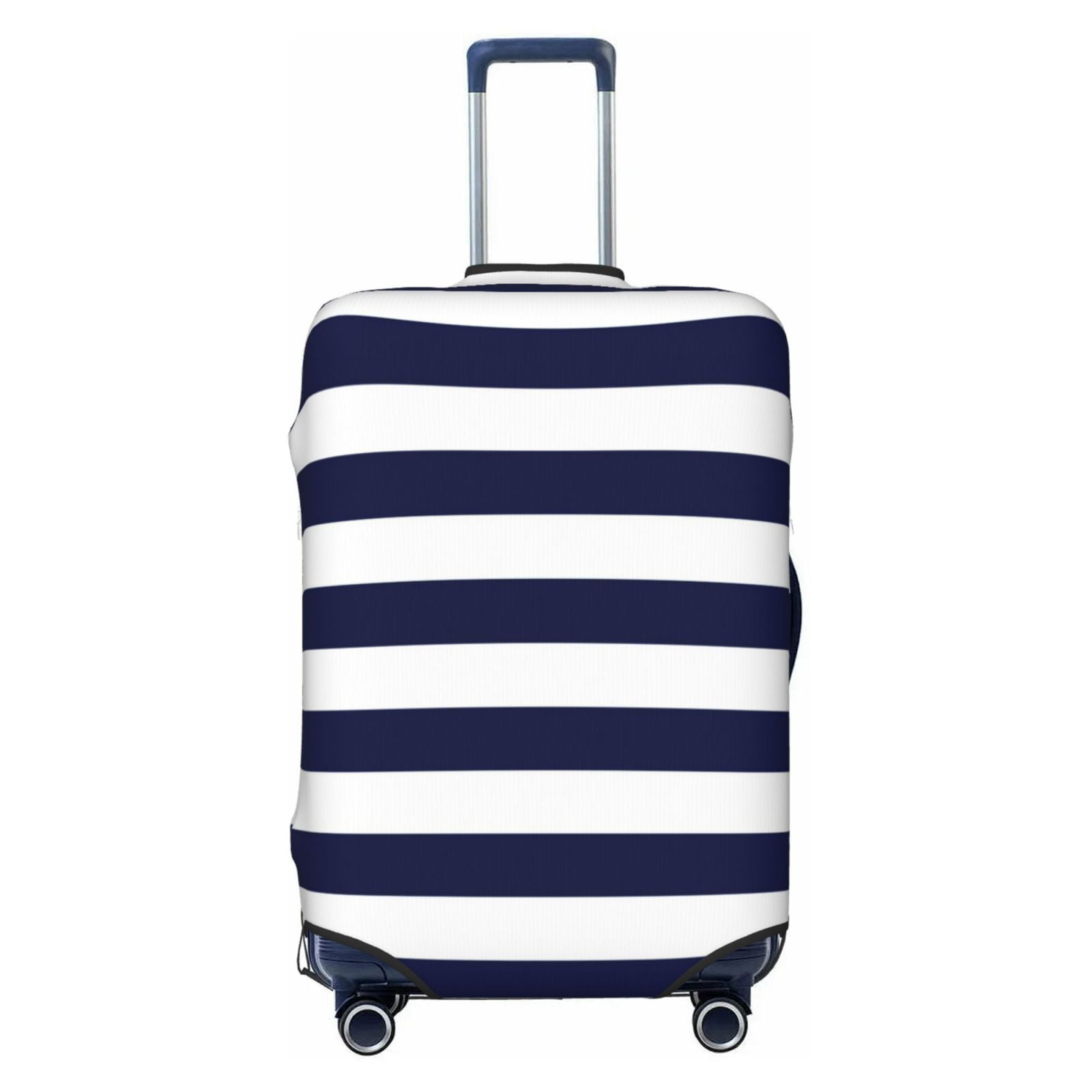 Coaee Navy Blue And White Stripes Elastic Luggage Cover Washable Travel ...