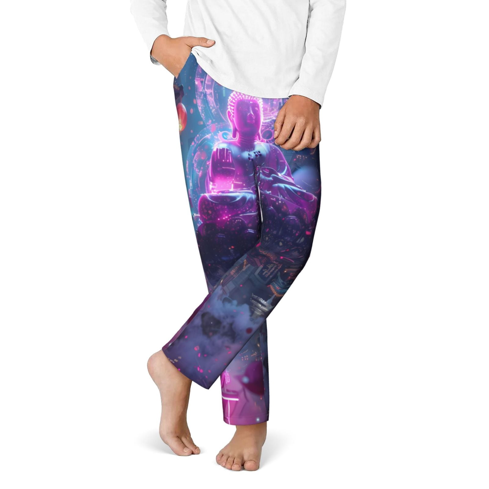 Coaee Neon Buddha Cityscape for Teen lounge pants Comfortable Lounge ...