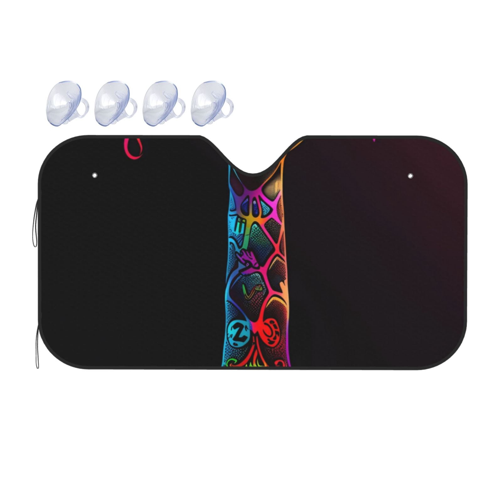 Coaee Neon Psychedelic Giraffe for Car Sunshade Windshield Sun Shade ...