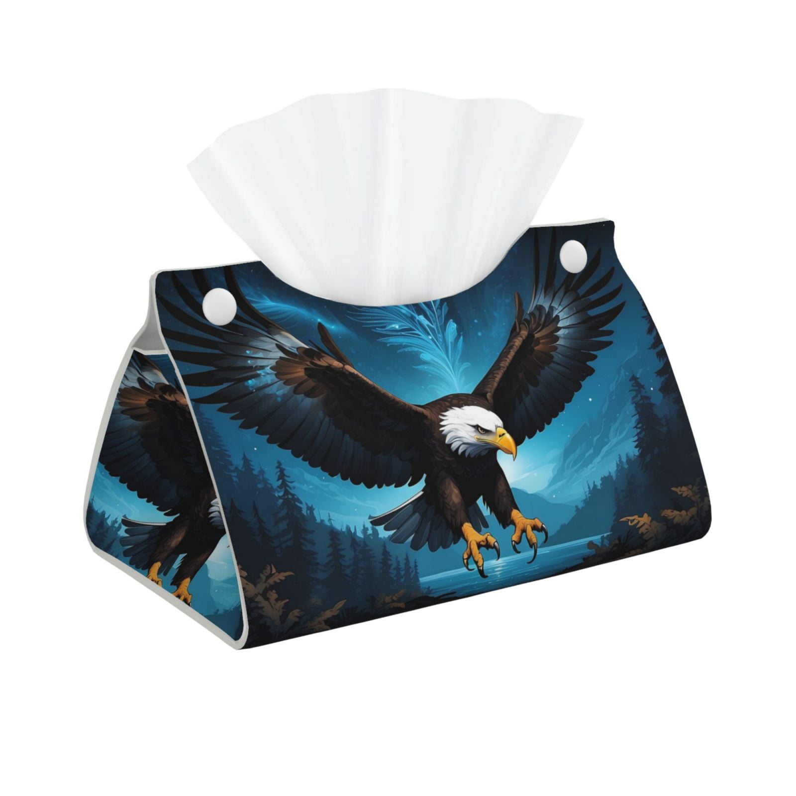 Coaee Night Sky Forest Bald Eagle for Large Tissue Box Cover ...