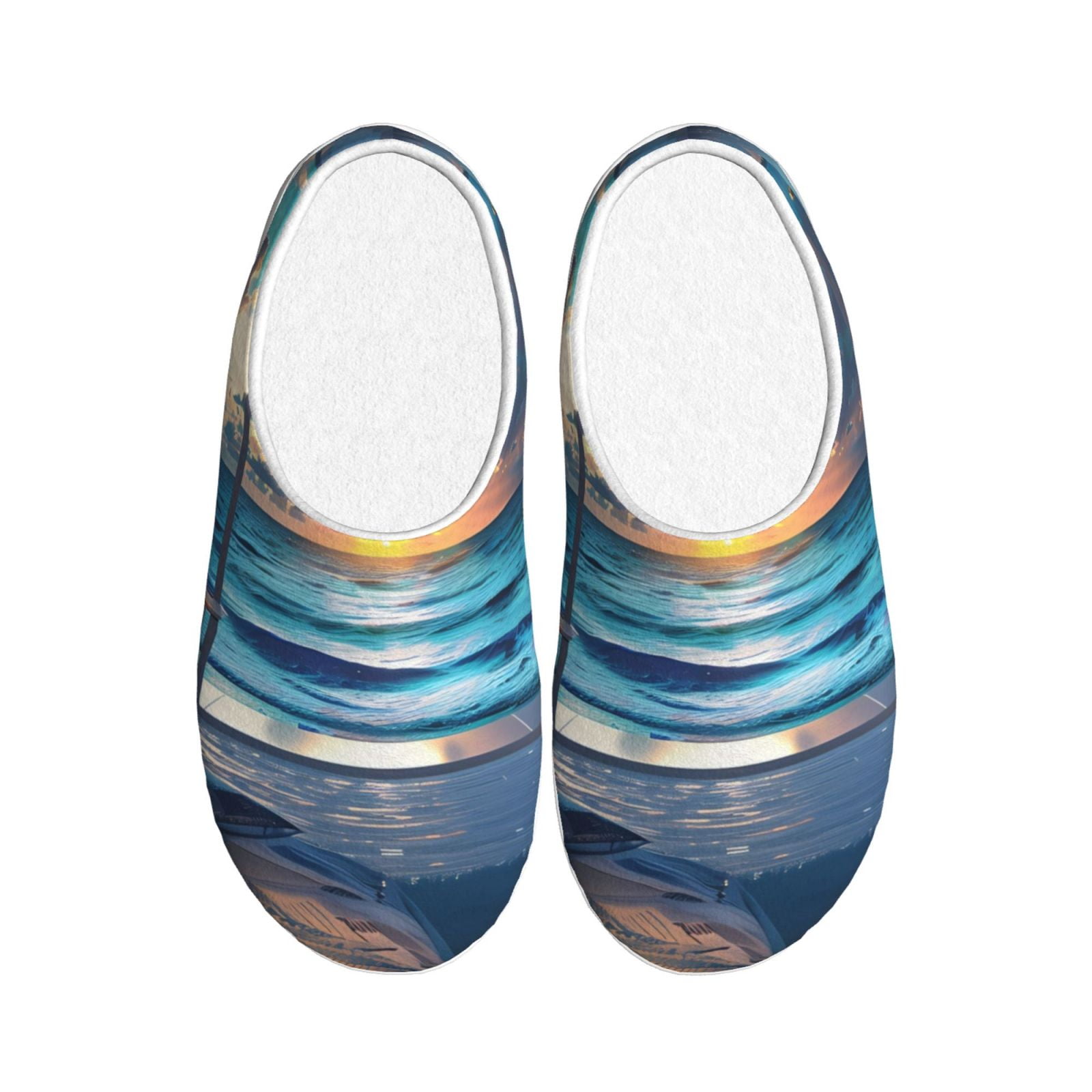 Coaee Ocean View Bedroom for Mens Slippers Indoor Slip On Shoes ...