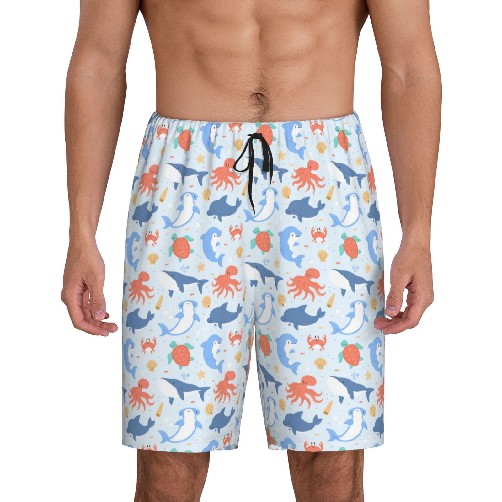 Coaee Ocean animals for Men's Pajama Pants, Pajama Boxer Shorts with ...