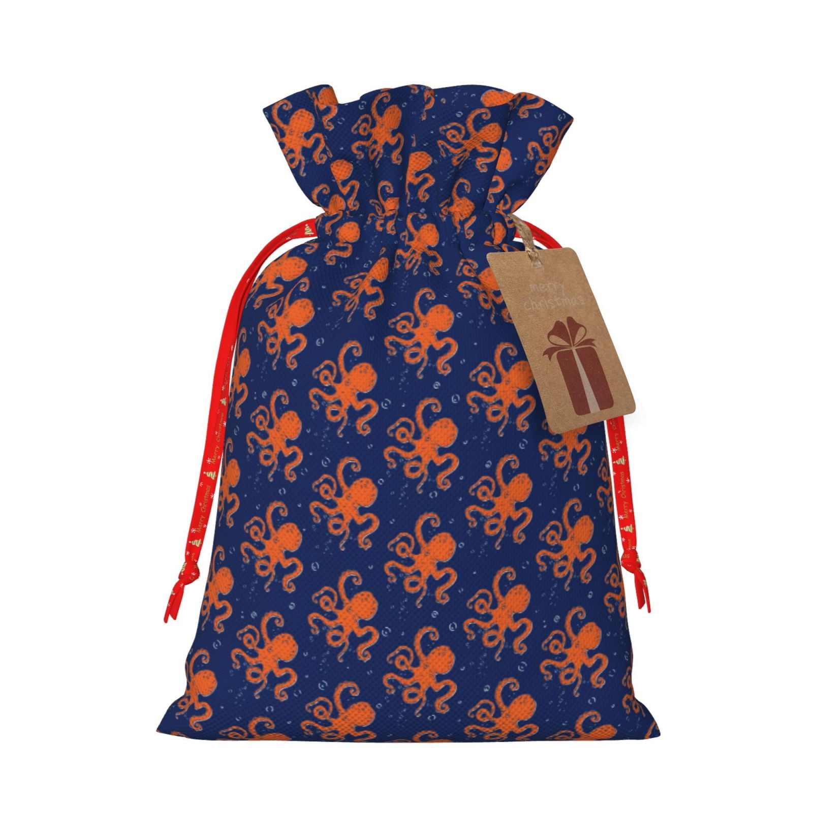 Coaee Octopus for Christmas Linen Bags with Drawstrings Reusable ...
