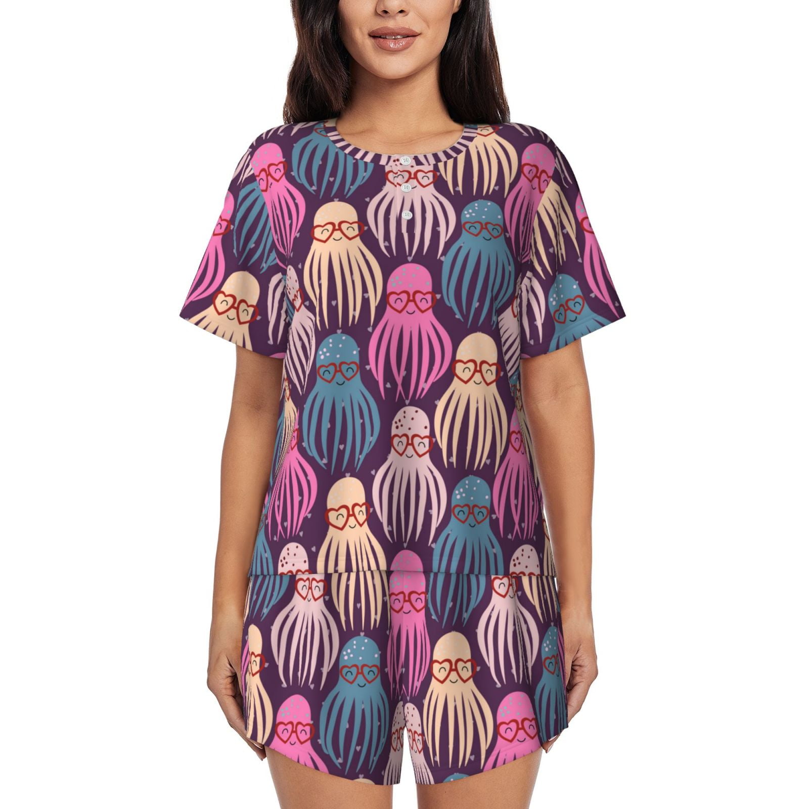 Coaee Octopus in love for Women's 2 Piece Pajama Sets Ladies Pjs Sets ...