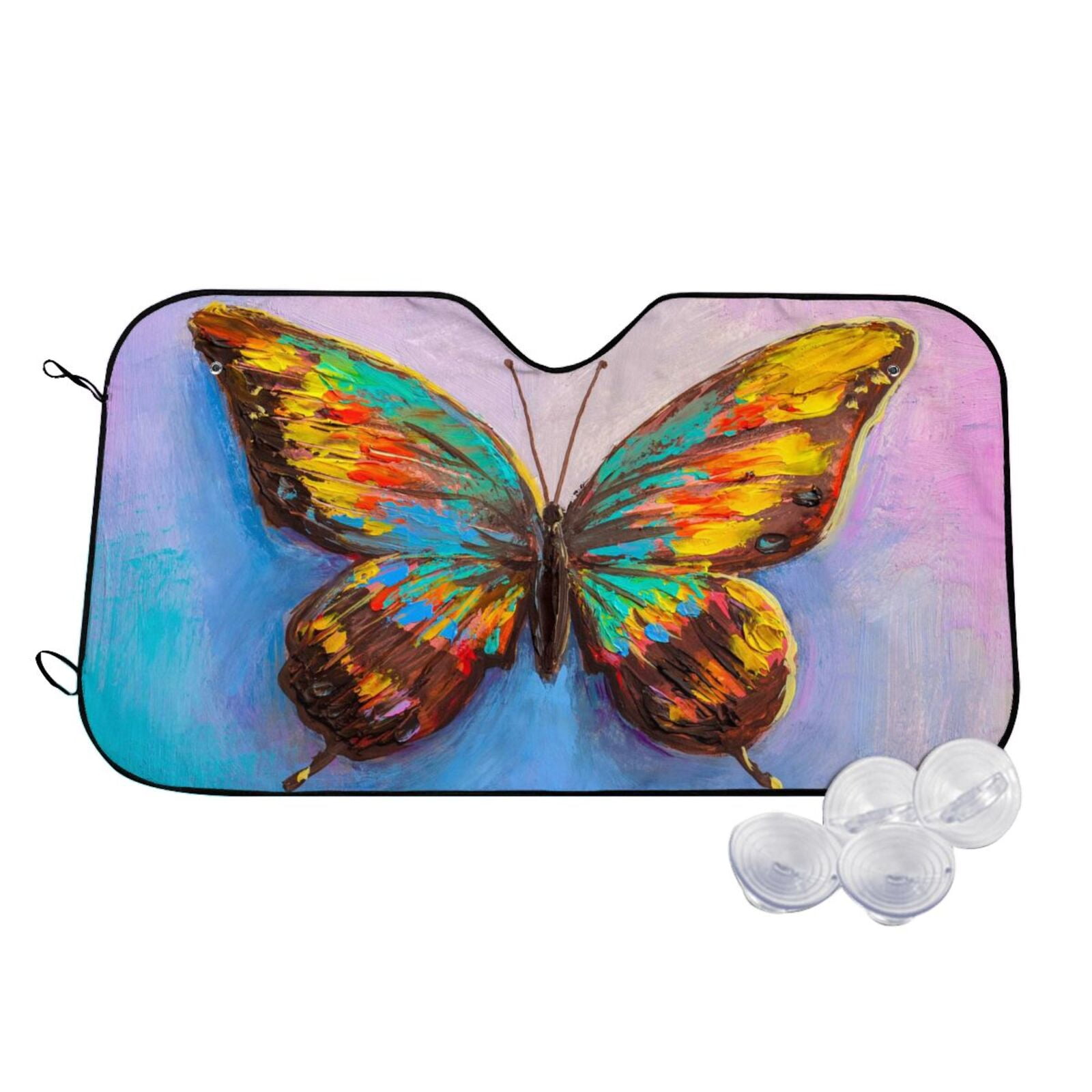 Coaee Oil Painting Beautiful Butterfly Car Windshield Sunshade,Uv Rays ...