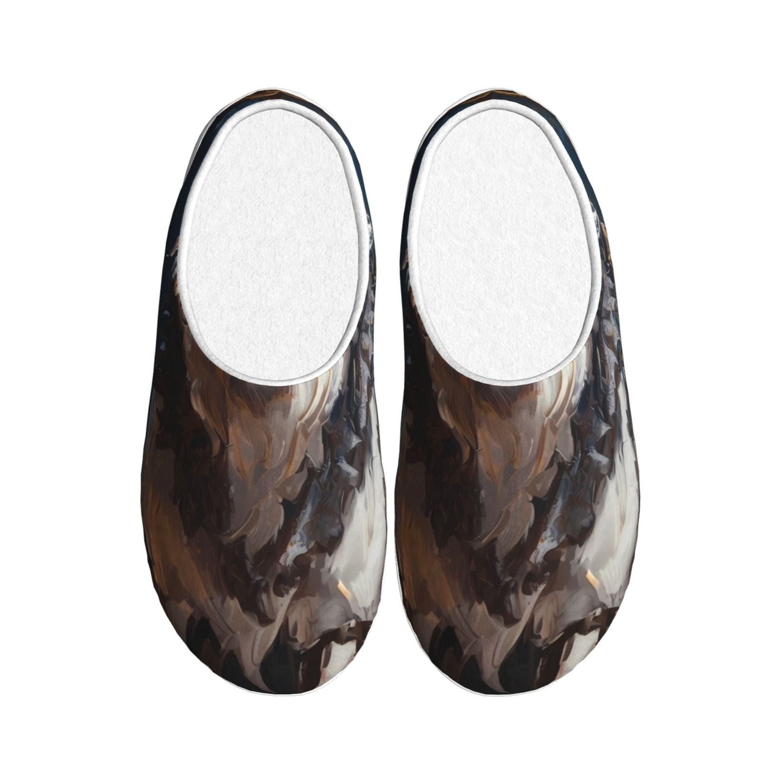 Coaee Oil Painting Tribal Wolf for Mens Slippers Indoor Slip On Shoes ...