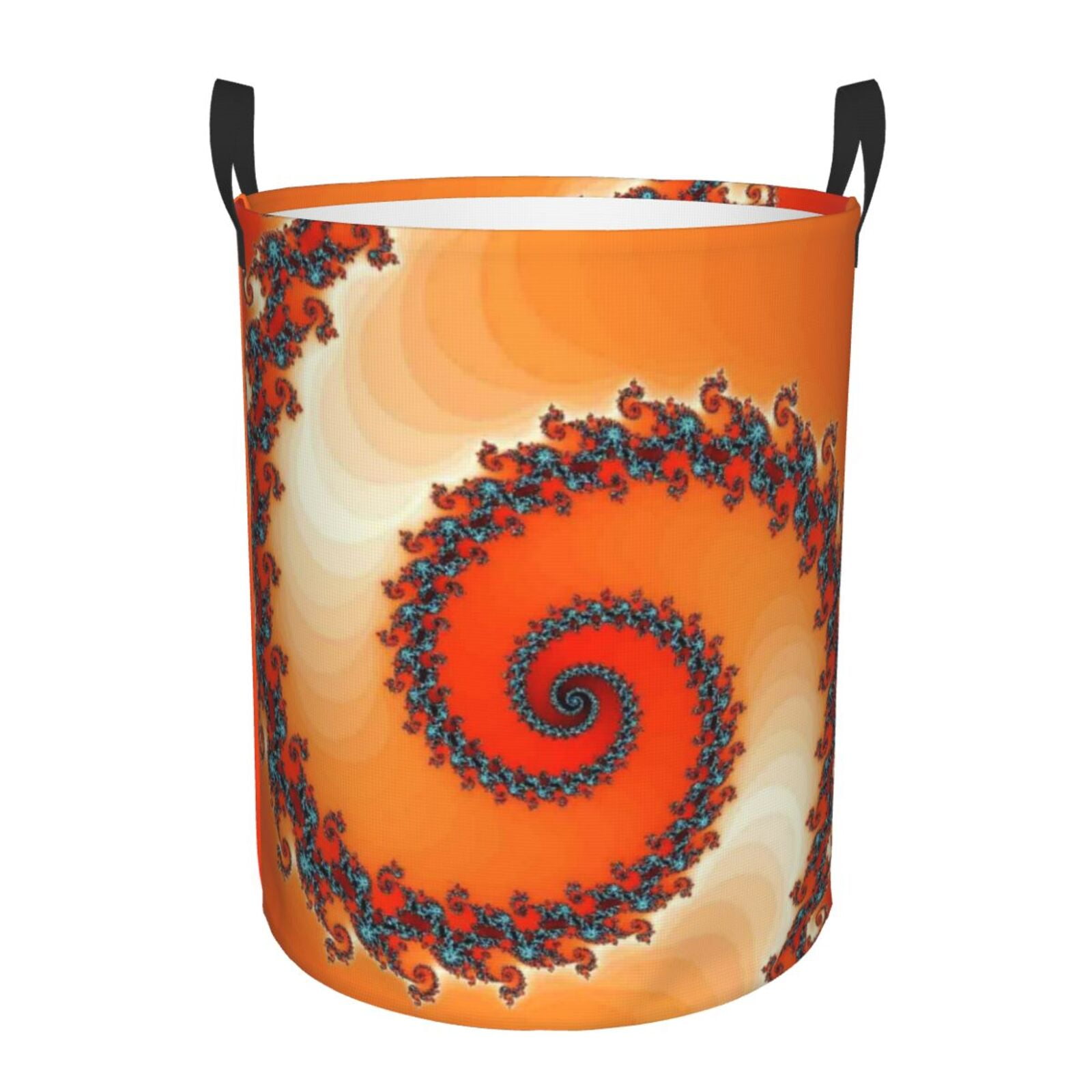 Coaee Orange Rotating Laundry Basket with Handle, Waterproof Round ...