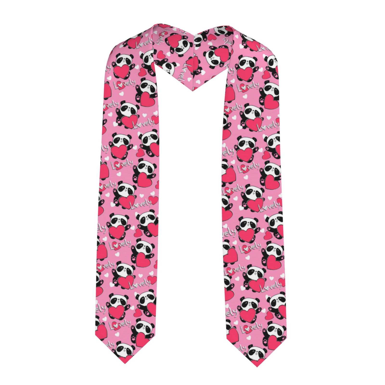 Coaee Panda Heart Valentine Pink Graduation Stole, Unisex, 72" Long ...