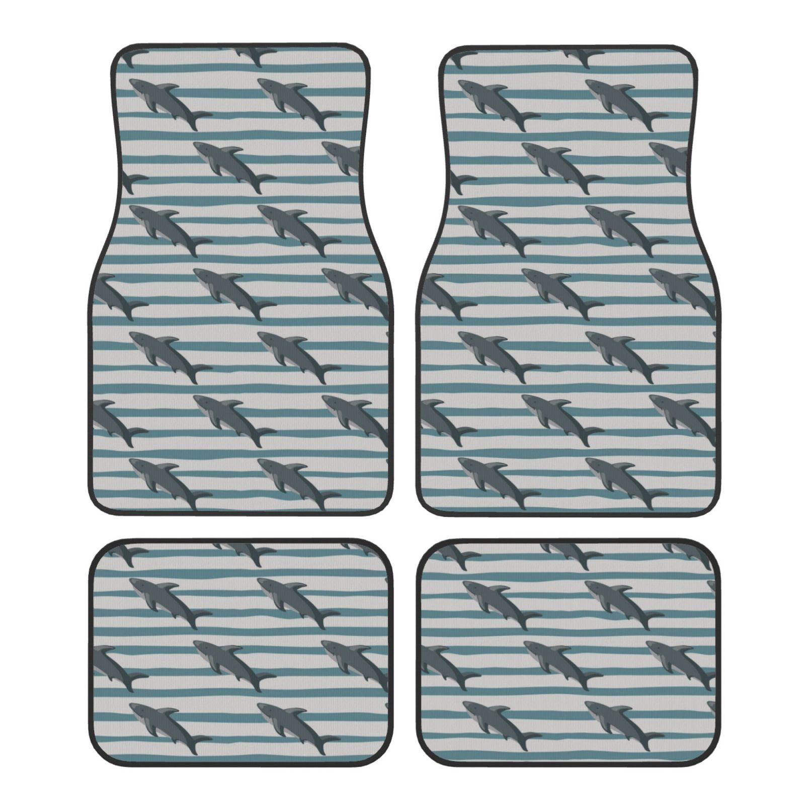 Coaee Party Shark Cute pattern Car Foot Mat Four-Piece Set Anti-Slip ...