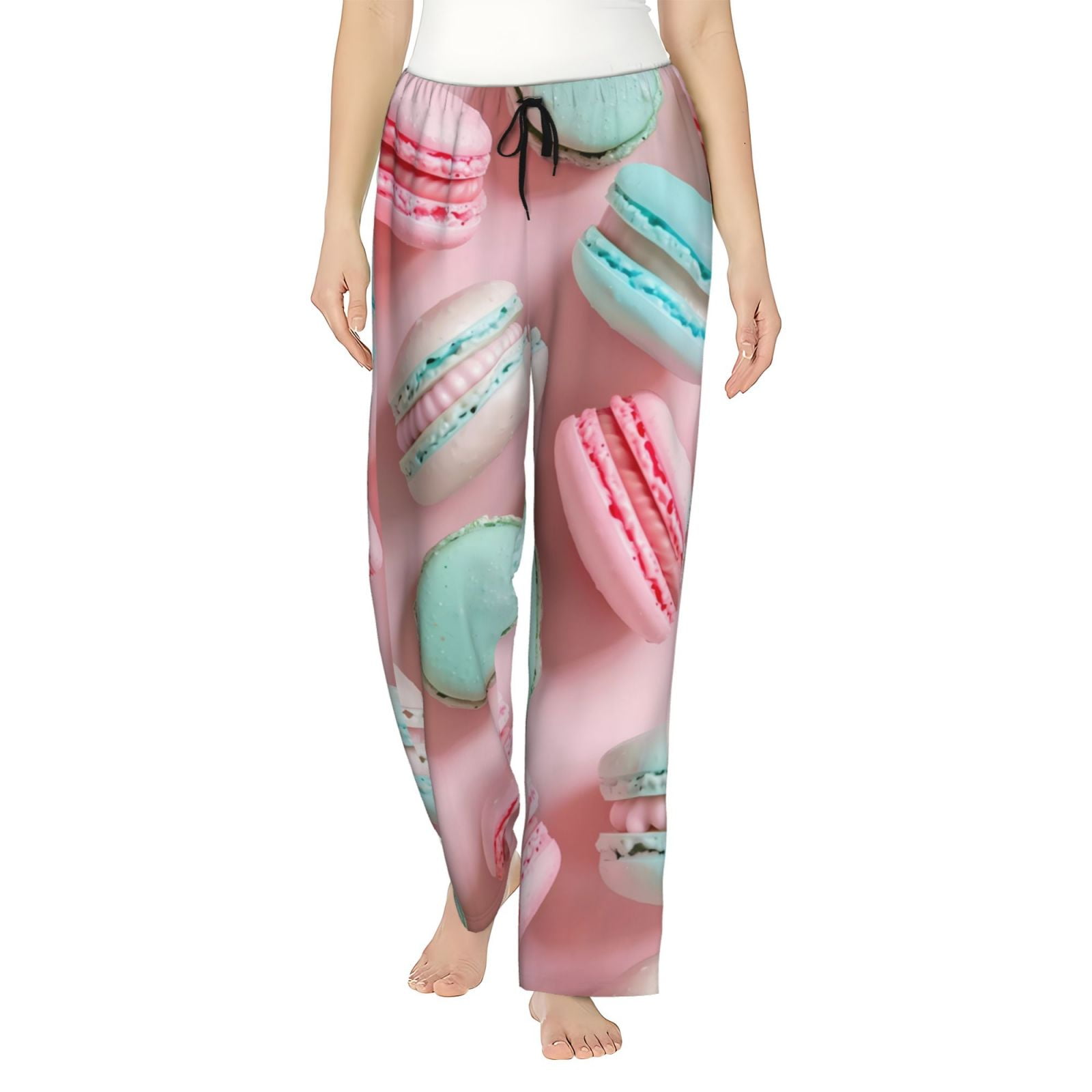 Coaee Pastel Macarons Delight for Women's Pajama Pants Pj Pants Comfy Drawstring Sleep Lounge ...