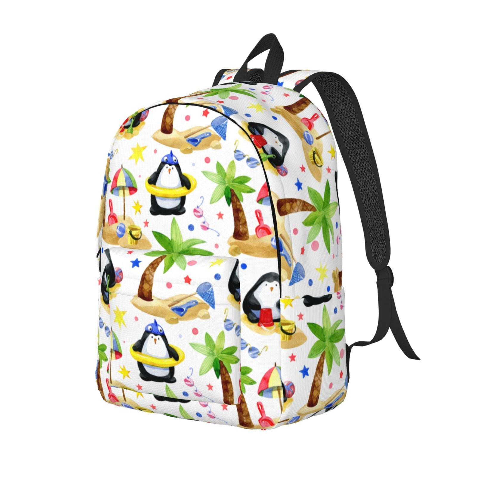 Coaee Penguins On The Beach for Canvas Backpack for Hiking, Camping ...