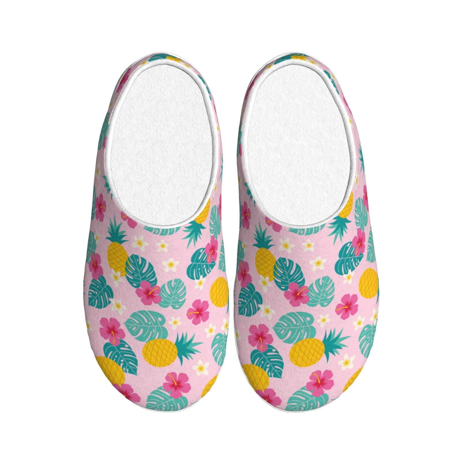 Coaee Pineapple And Leaves for Mens Slippers Indoor Slip On Shoes ...