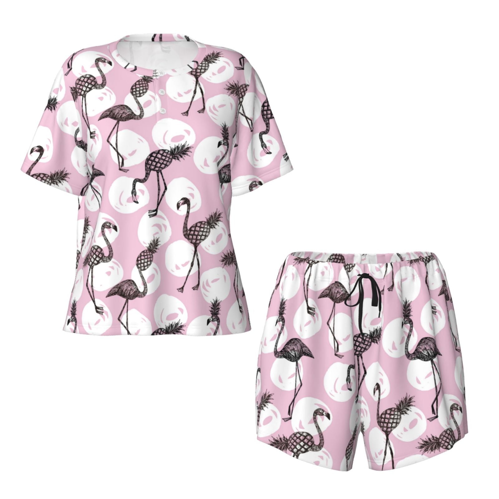 Coaee Pineapple Flamingo for Women's 2 Piece Pajama Sets Ladies Pjs ...