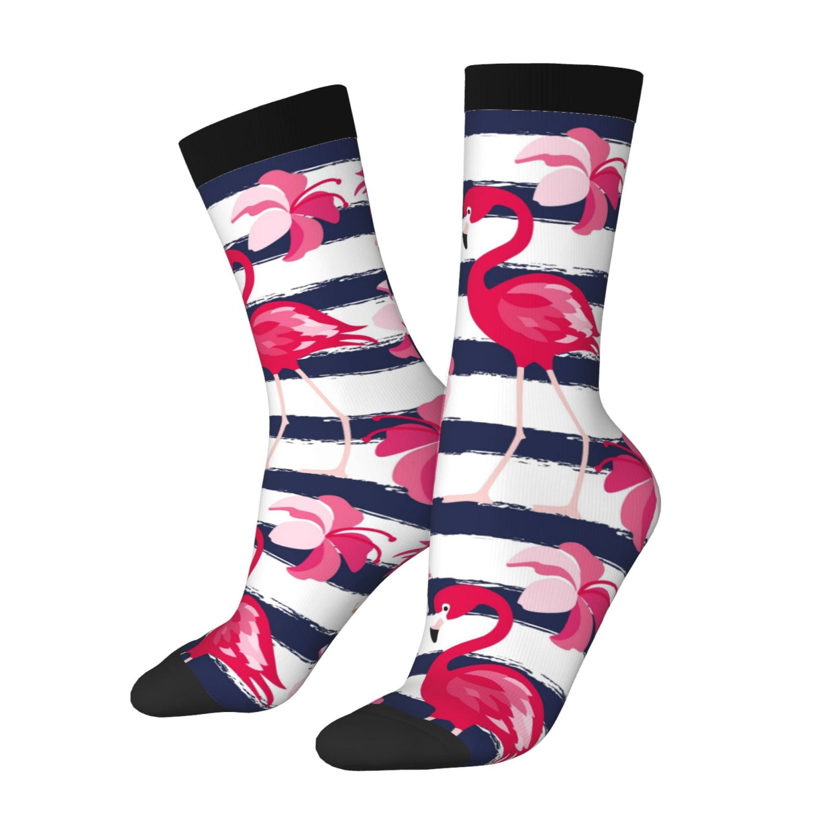 Coaee Pink Flamingos Socks, Stylish Sports Mid-Tube Socks Breathable Sock Non-Pilling ...