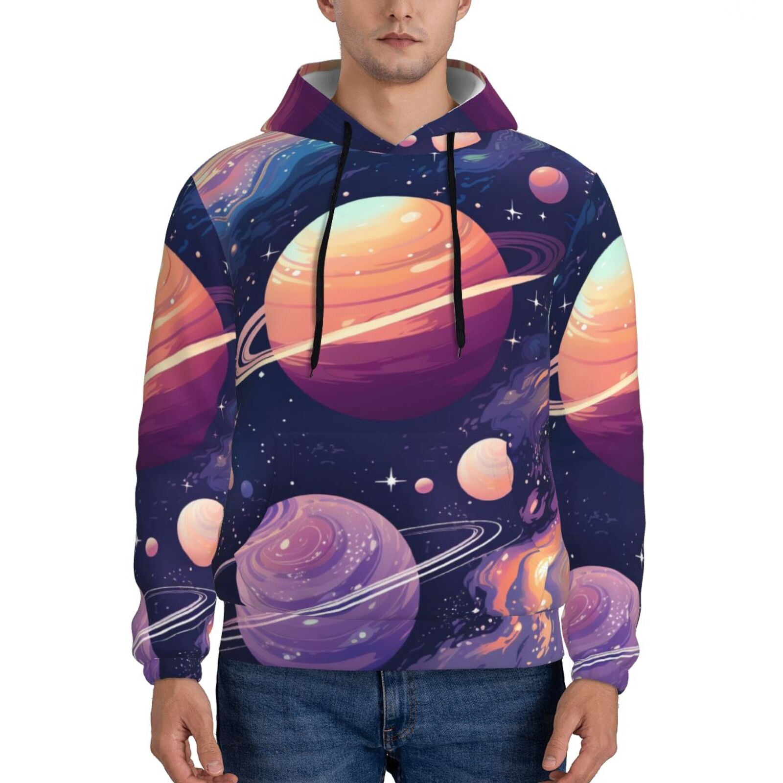 Coaee Planet Pastel Galaxy for Adult Hoodie Pullover Sweatshirt for Men ...