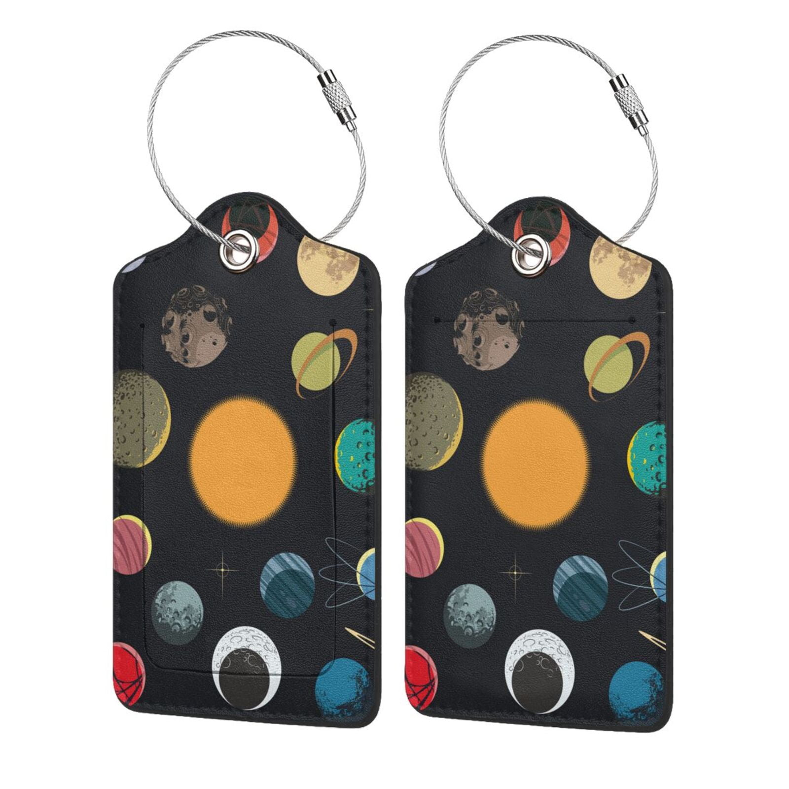 Coaee Planets And Their Moons Untethered Leather Luggage Tags for ...