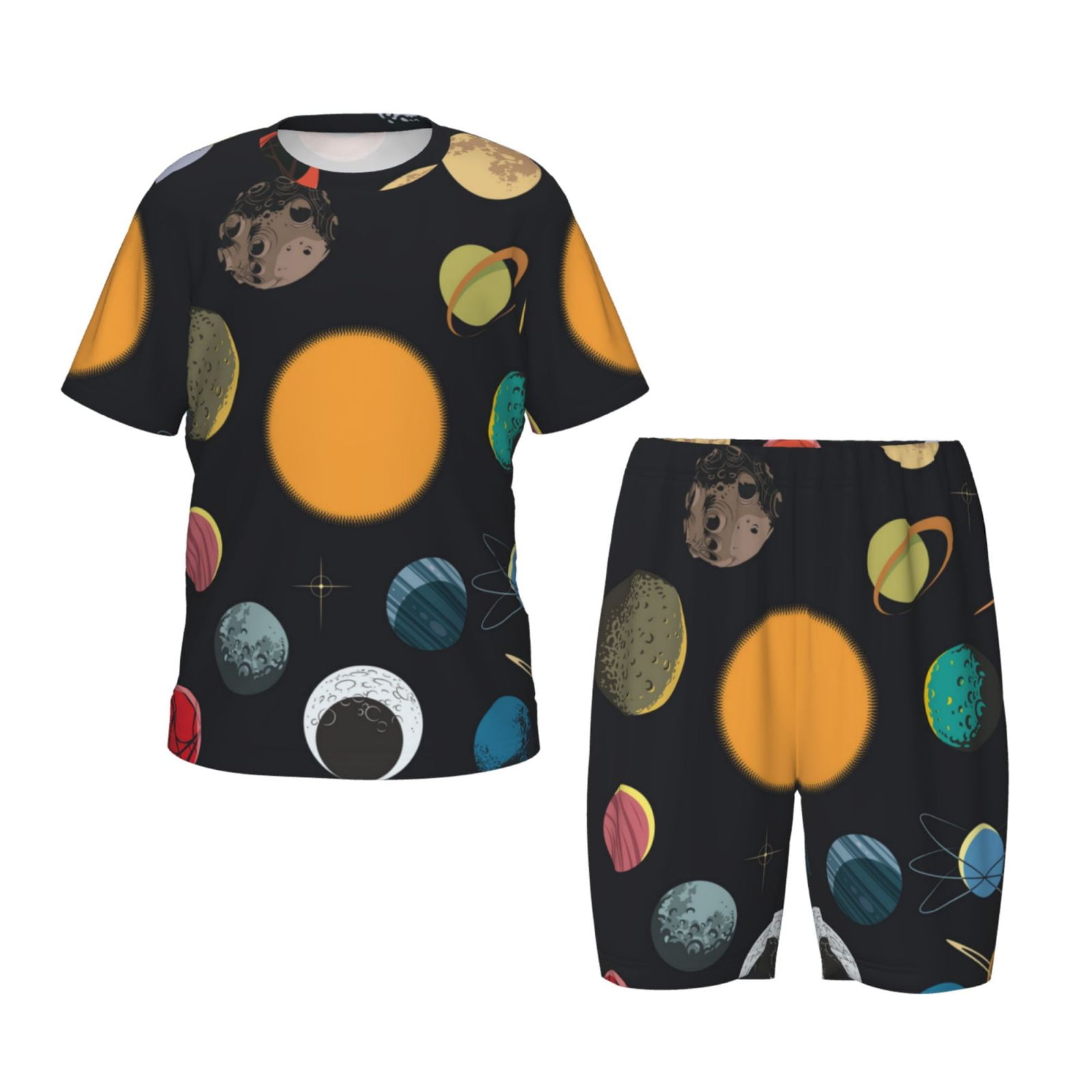 Coaee Planets And Their Moons for Short Sleeve Pajamas Kids Summer Pjs ...