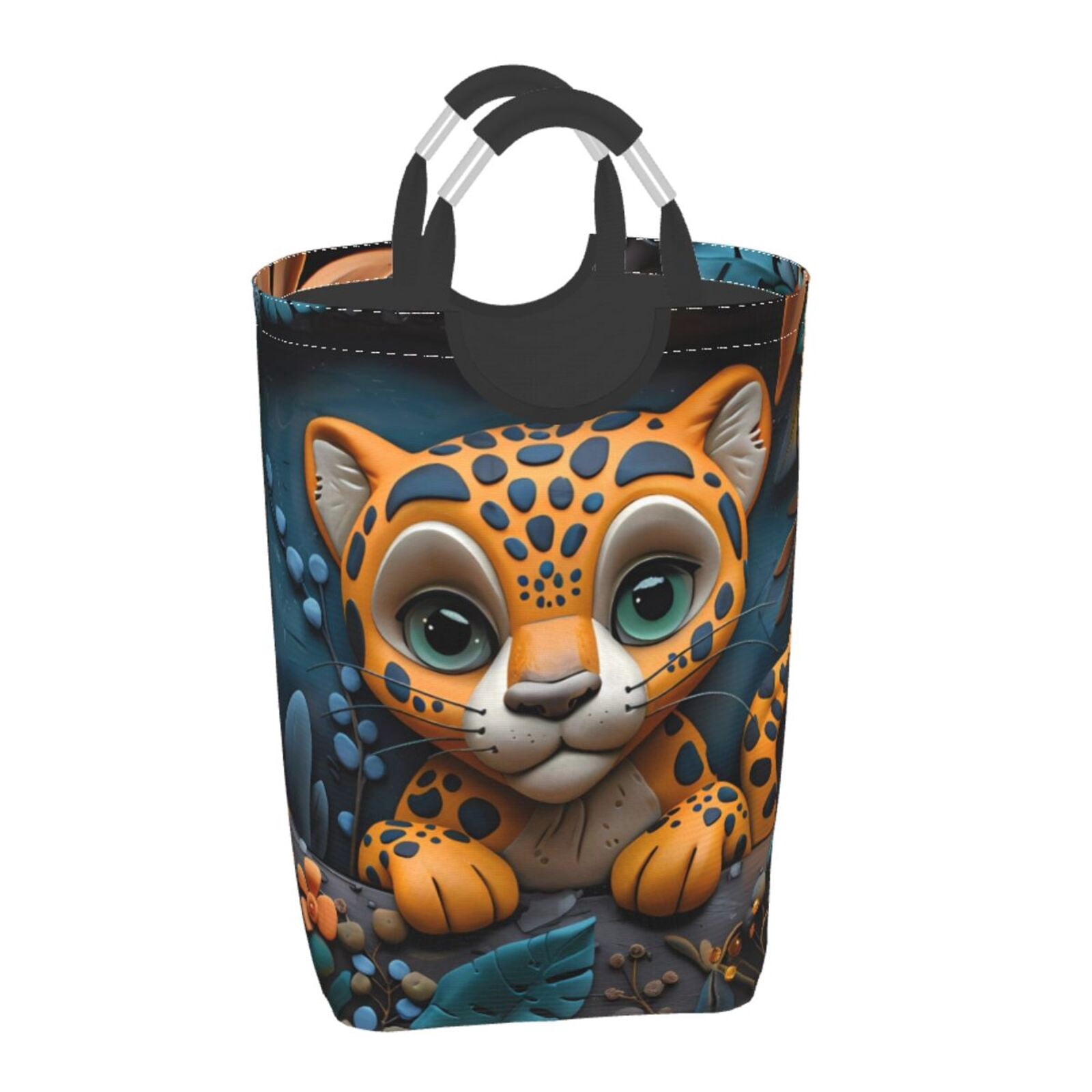 Coaee Playful Leopard Art for 50L Laundry Baskets with Handles ...
