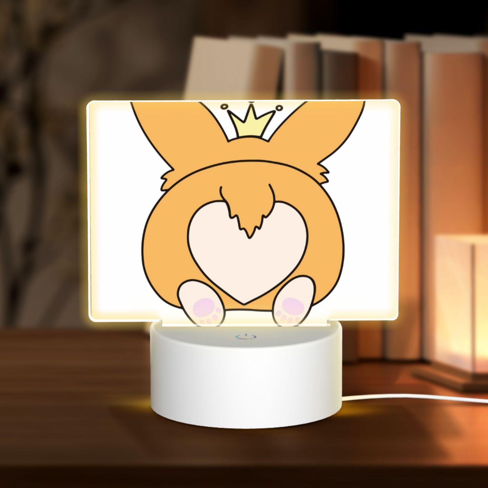 Coaee Prince Corgi Dog for Rectangular Acrylic LED Desk Lamp 3 Color ...