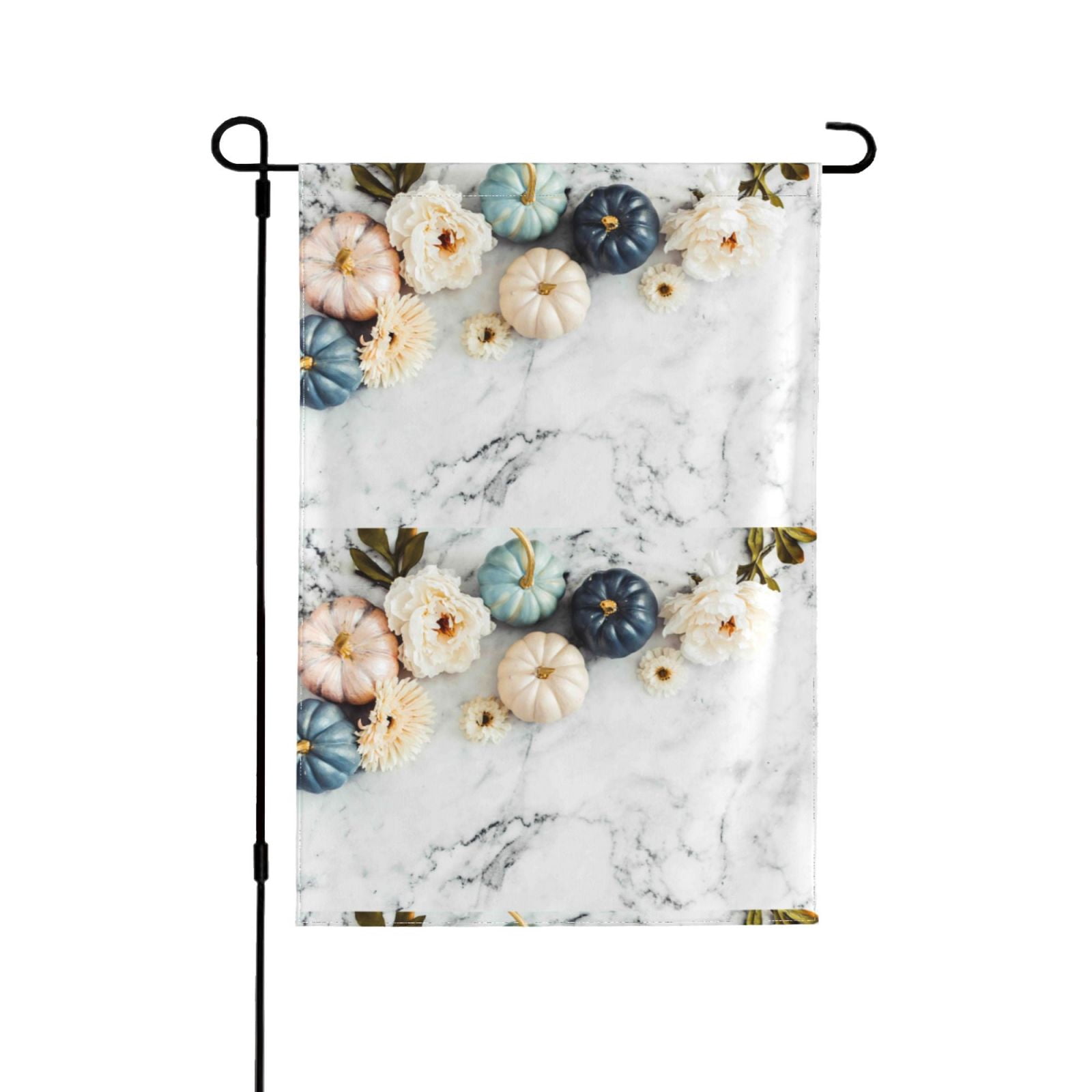 Coaee Pumpkin And White Marble Double Sided Garden Flag, Weather ...