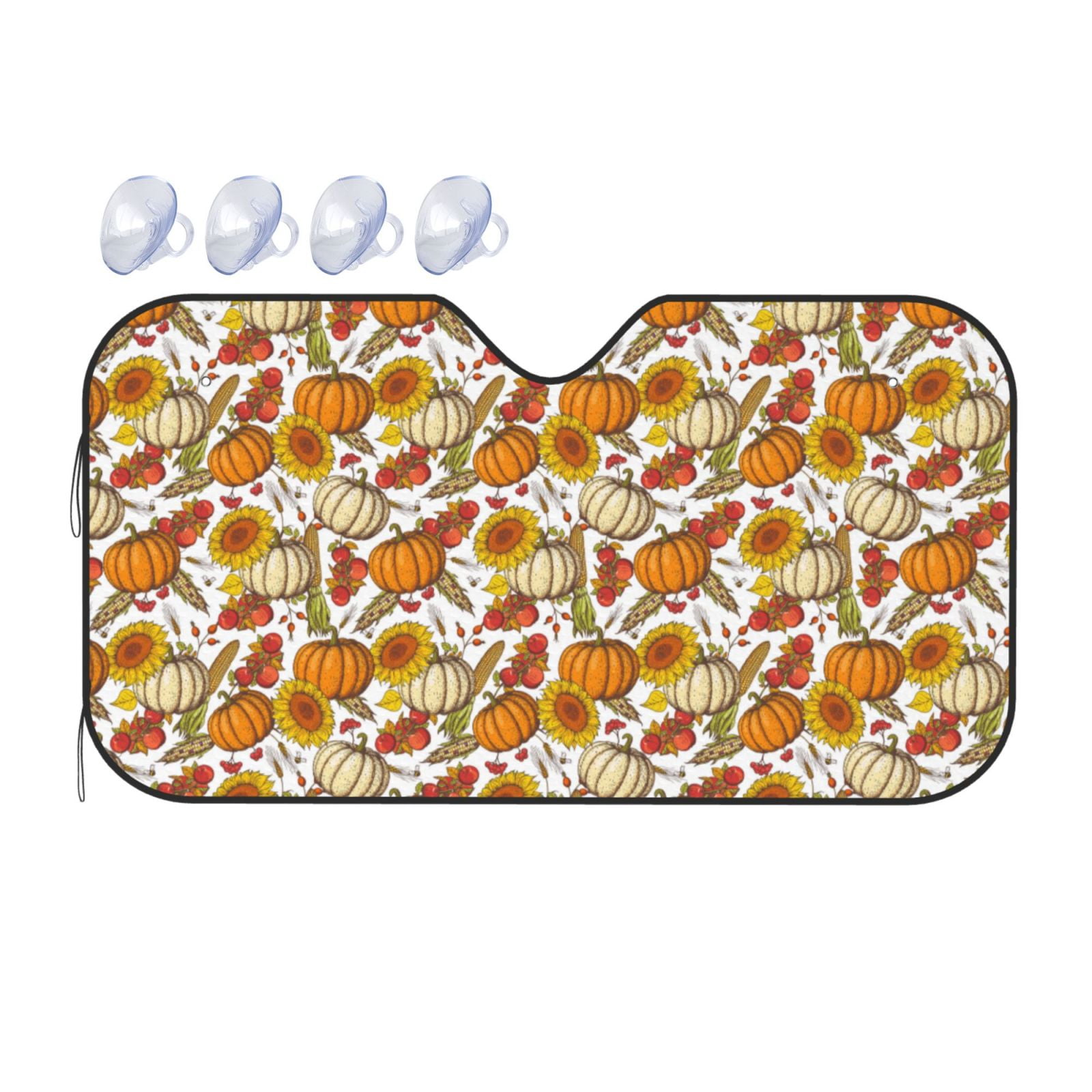 Coaee Pumpkin Corn Daisy for Car Sunshade Windshield Sun Shade Reflect ...